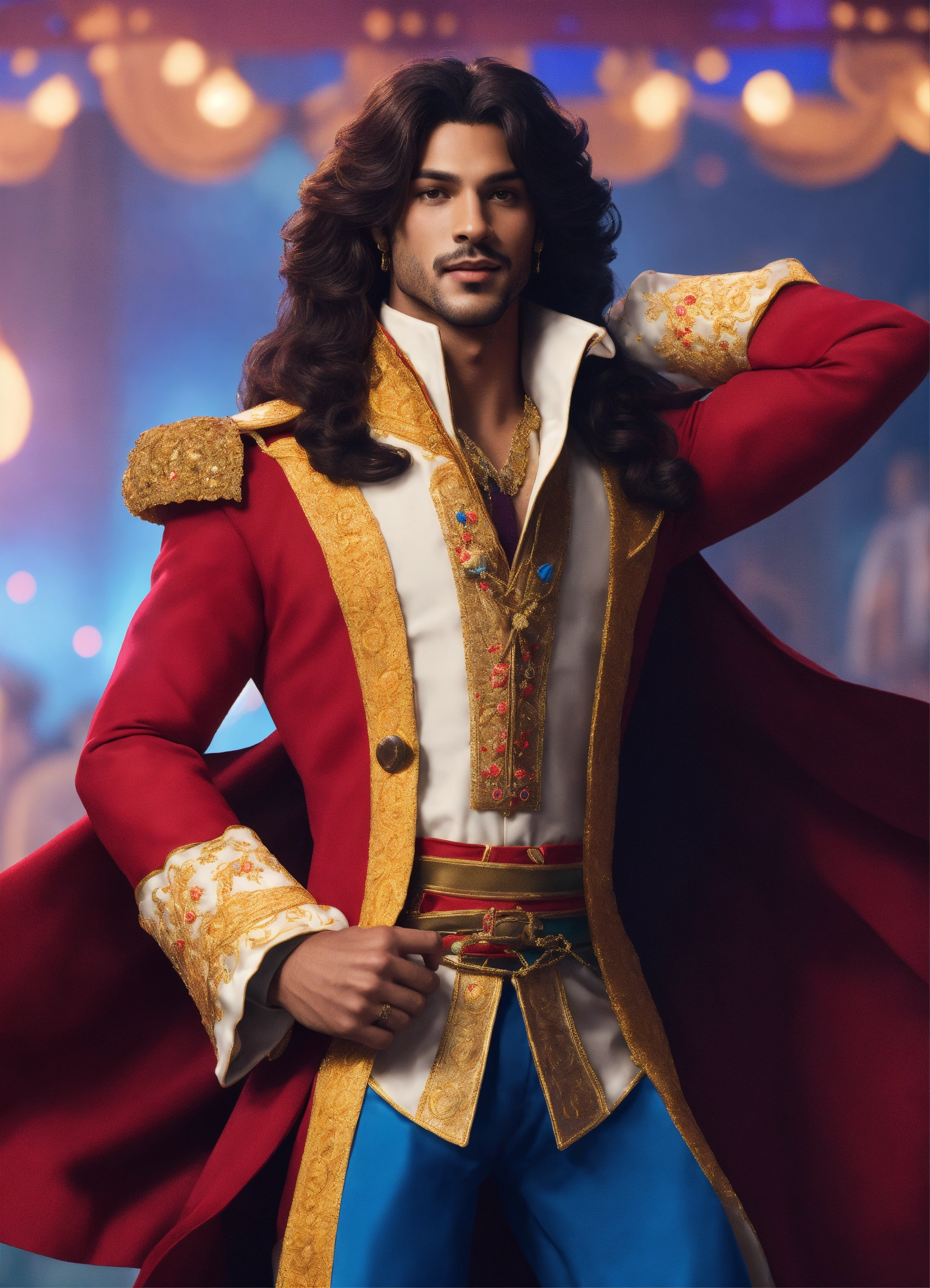 Lexica - Modern prince with his arm raised Cheerful colors full dress ...