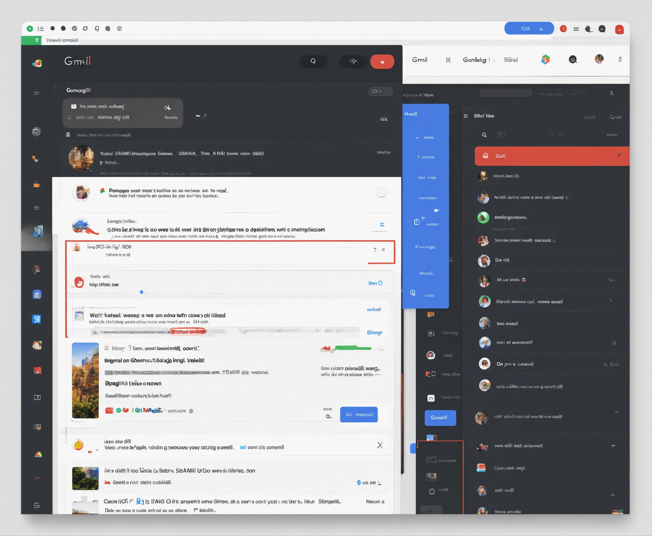Lexica - Gmail ux/ui black blue