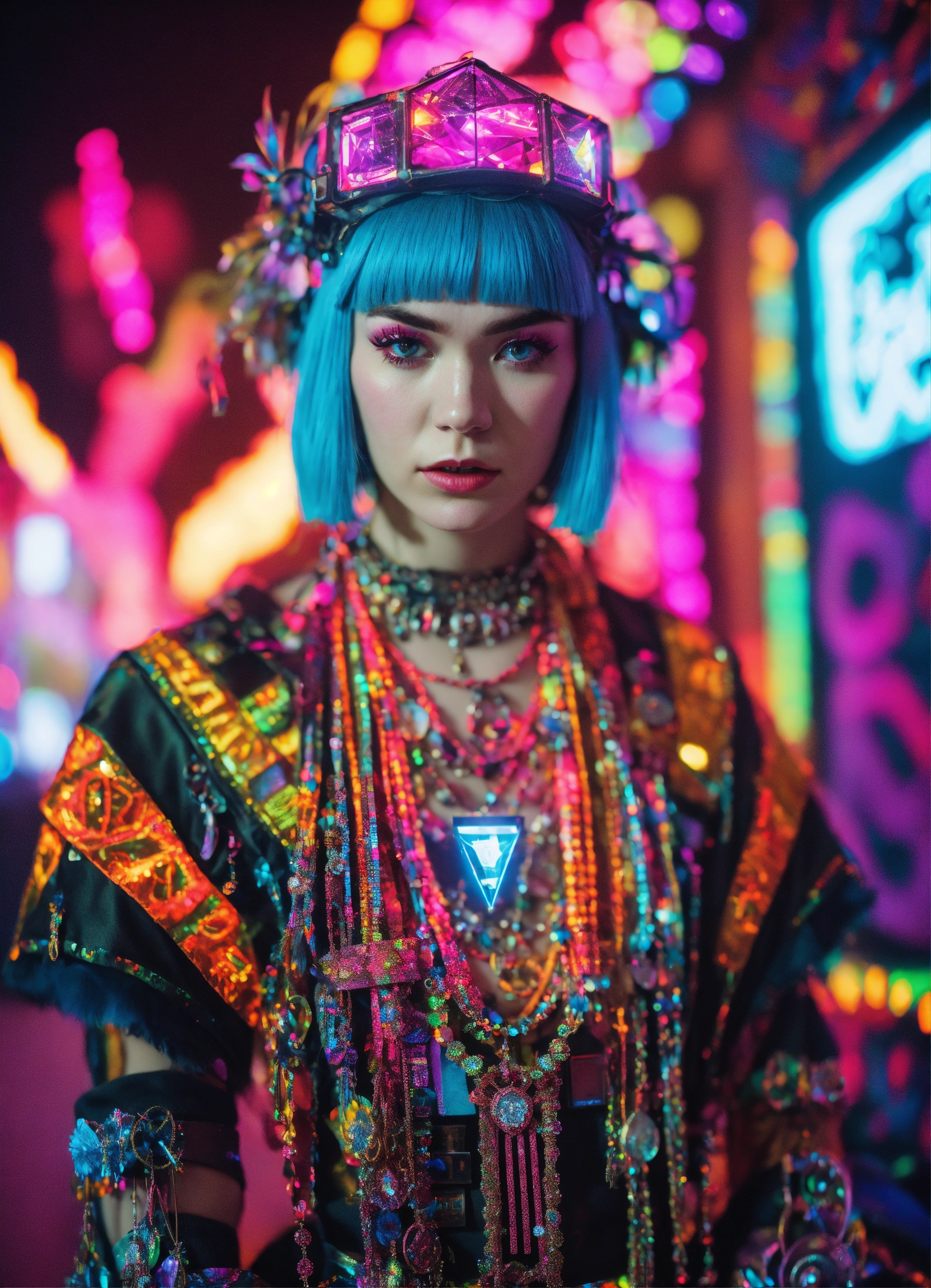 Lexica - I’m Photorealistic portrait of A diamond metal occult ...