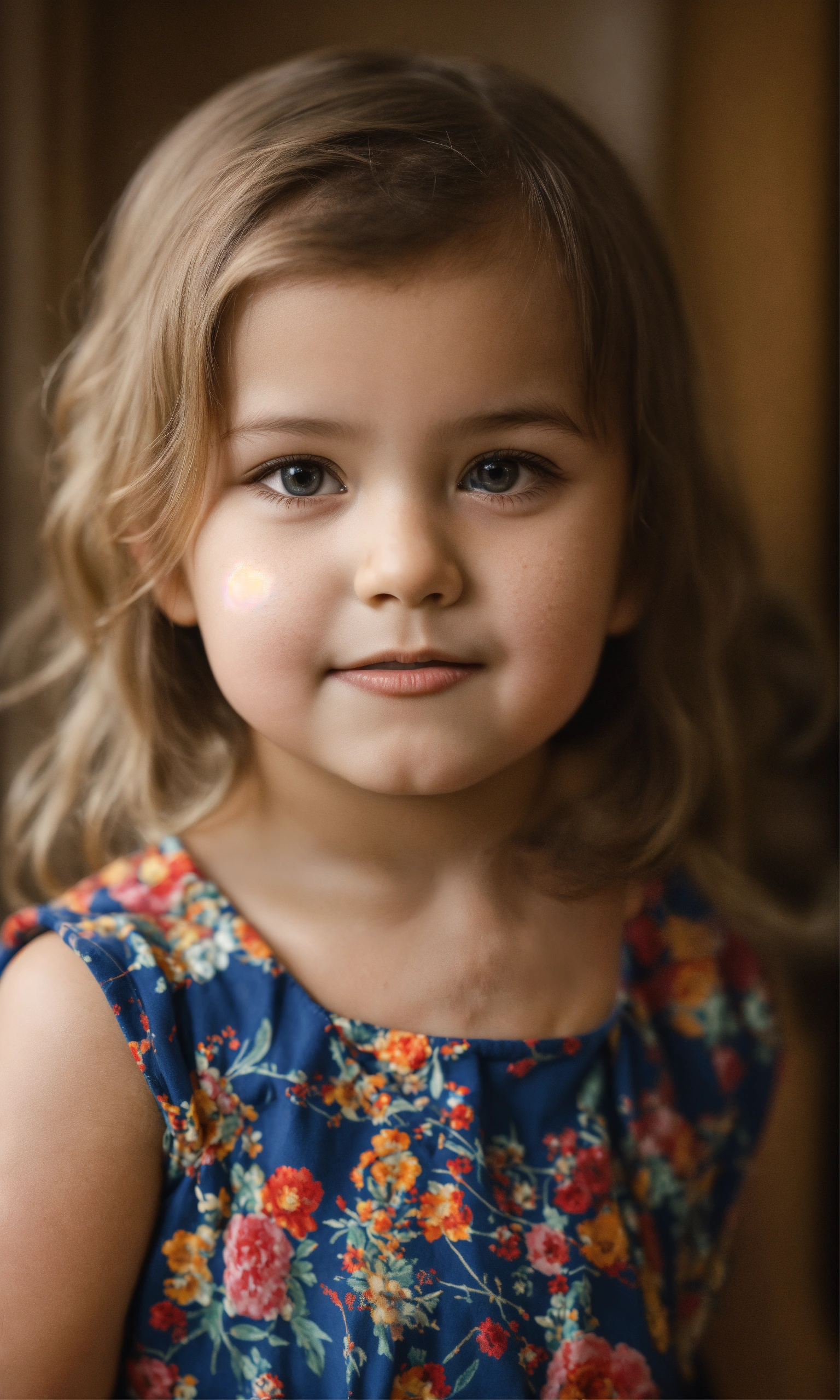 Lexica - Beautiful 2 years old girl looking straight on