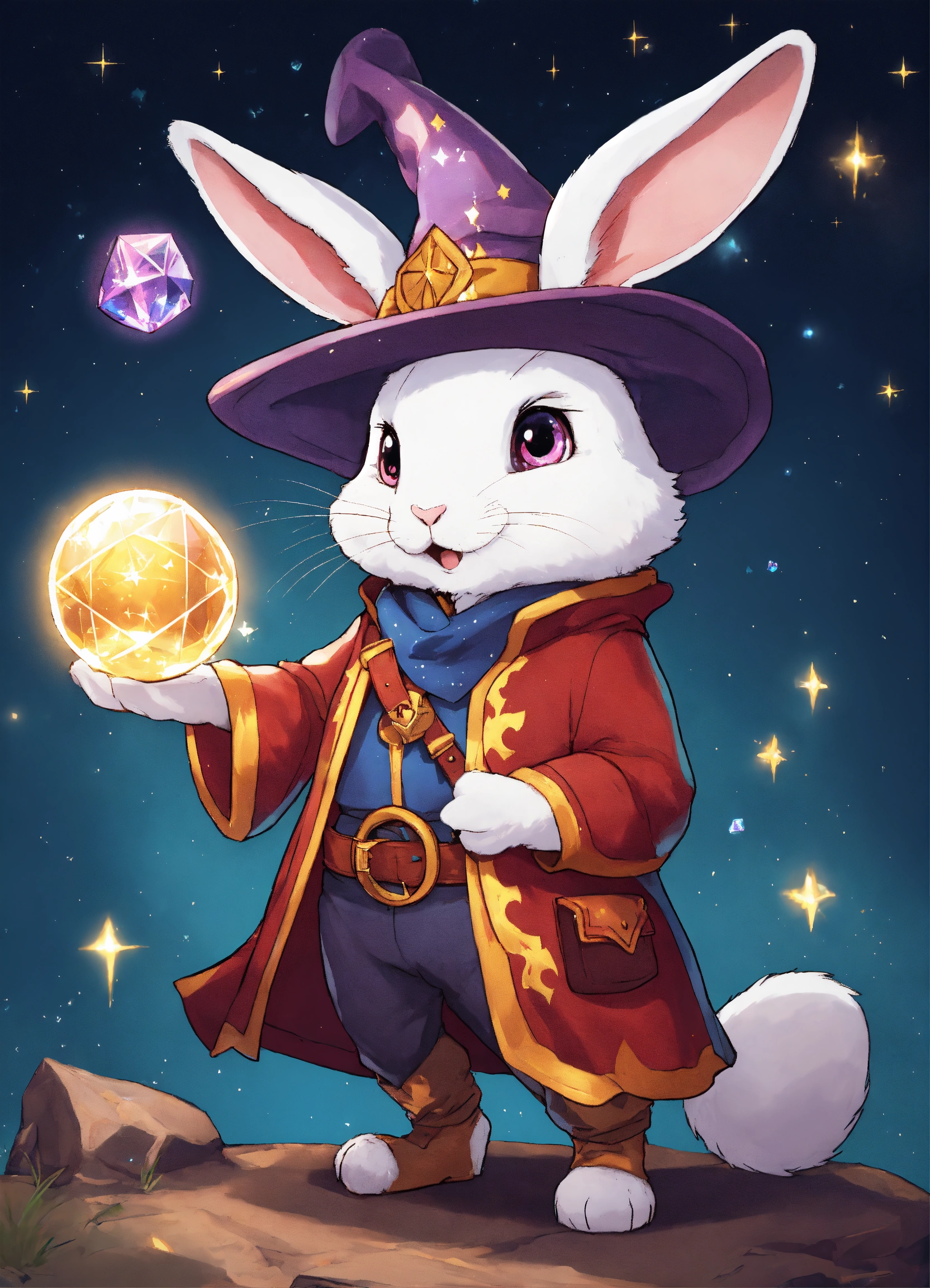 Lexica - Lovable rabbit dnd characters dressed as a wizard cowboy with ...