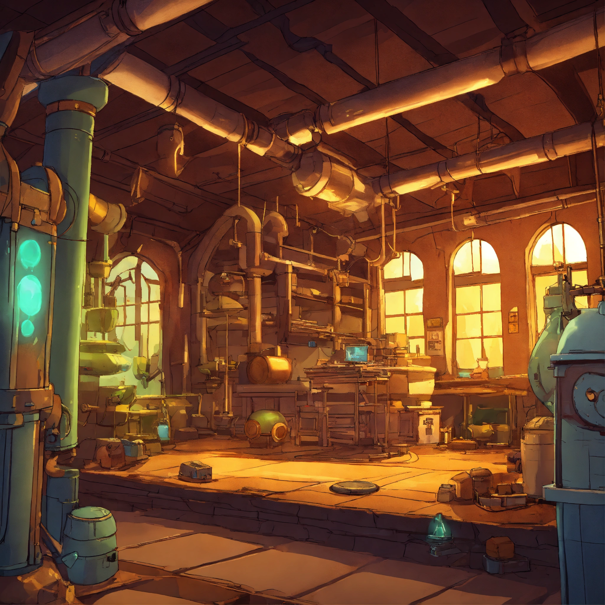 Lexica - Cartoon game environment, lab, mechanical, fantasy