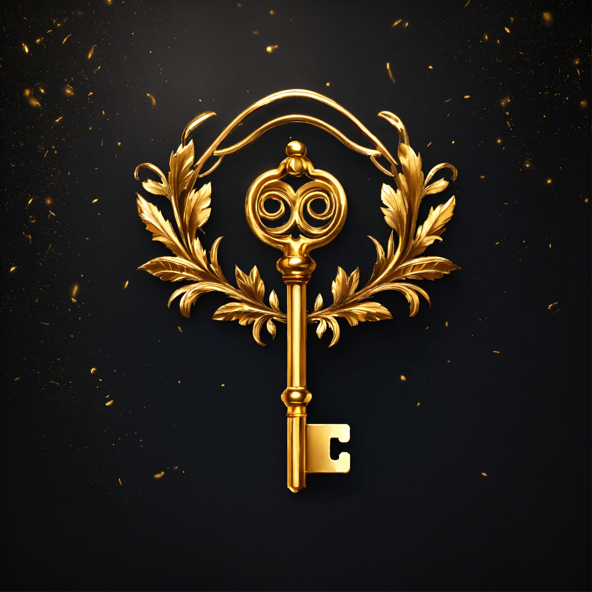 Lexica - Festive golden key logo design, black background, realistic ...
