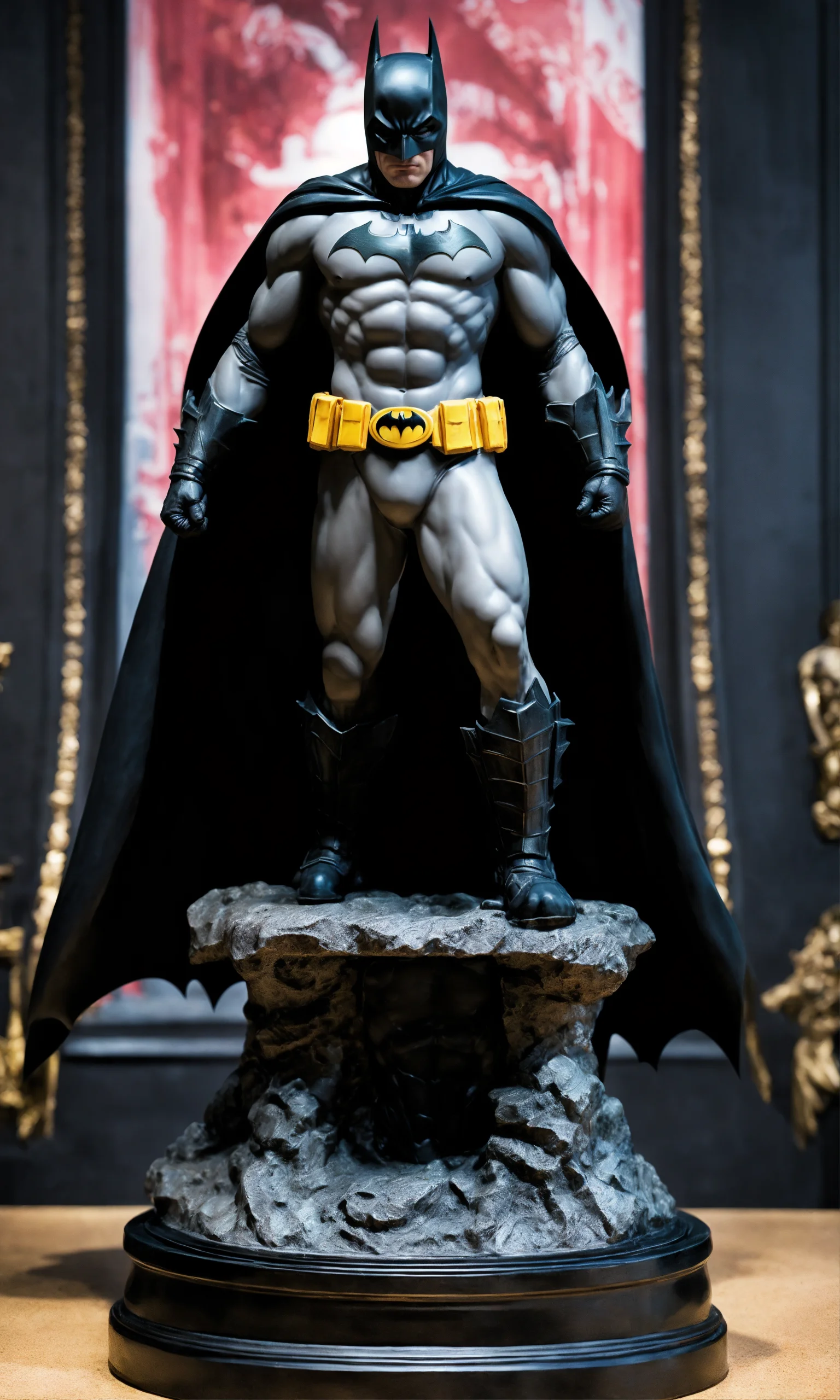 Lexica - A black marble sculpture of the Batman in the style of ...
