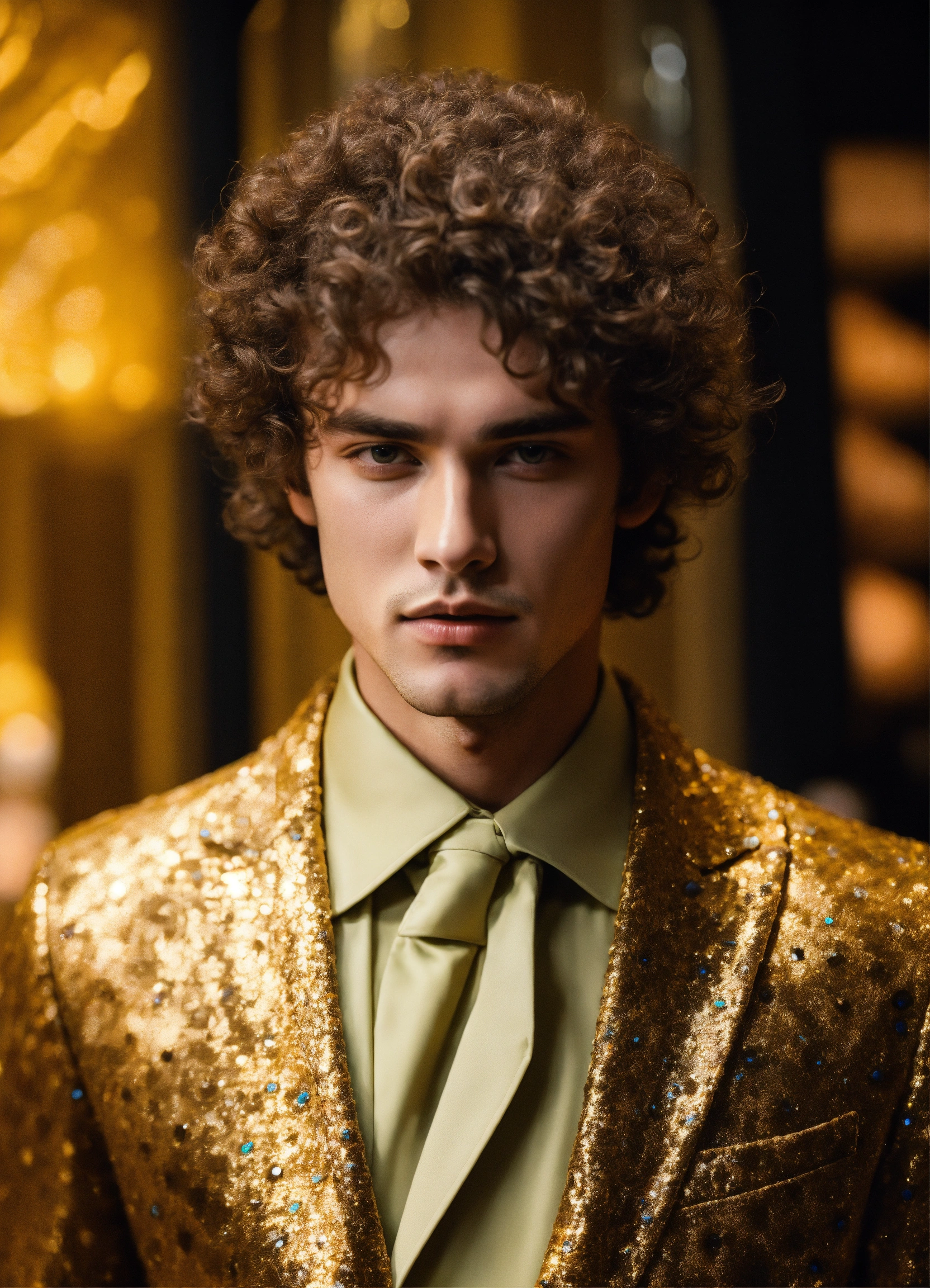 Lexica - Alien 25 year old male, curly hair. angular face, spotted skin ...