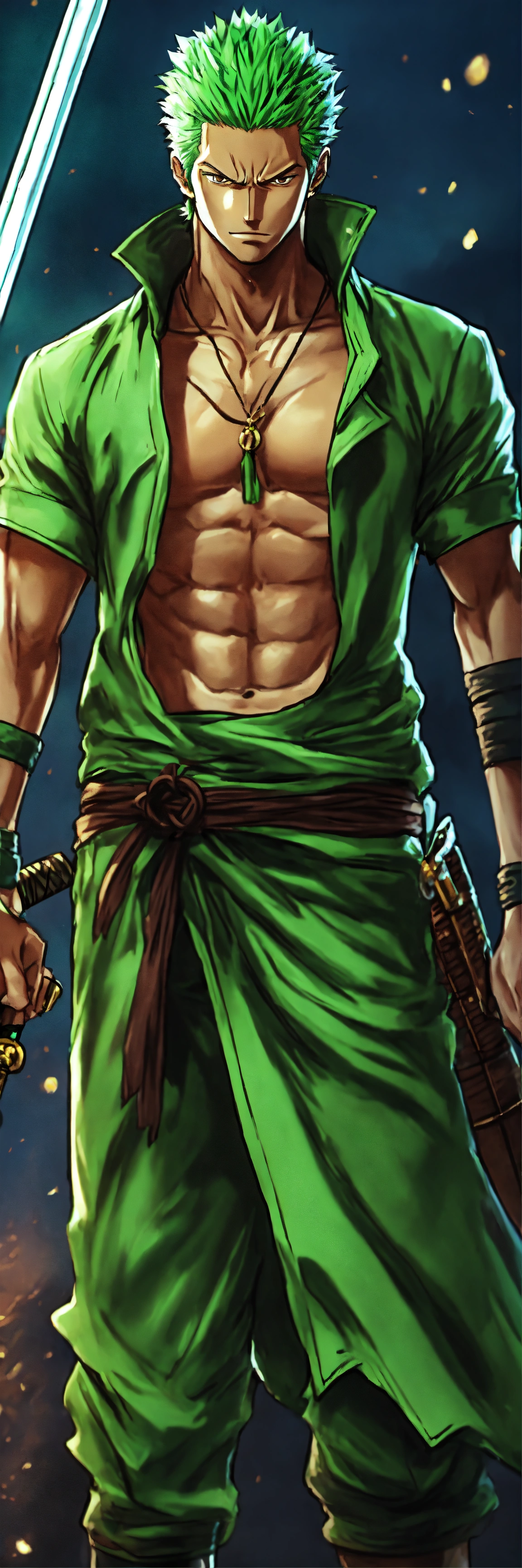 Lexica - Wolf draw in the style of roronoa zoro from one piece with the ...