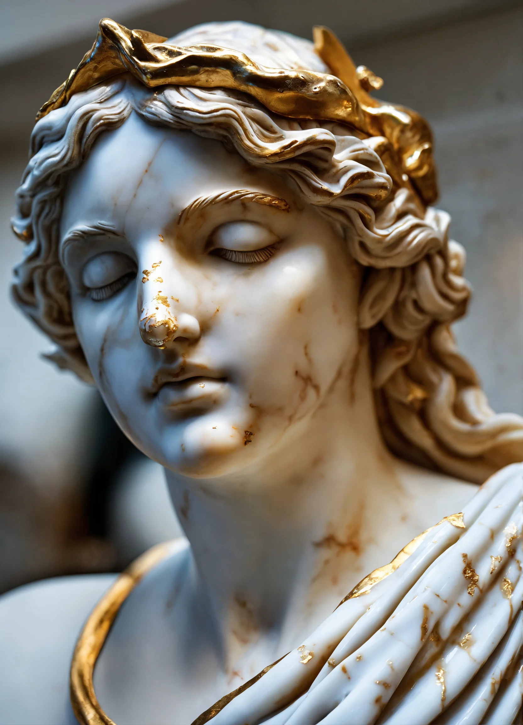 Lexica - Photorealistic. Marble statue of Aphrodite, close-up, with ...