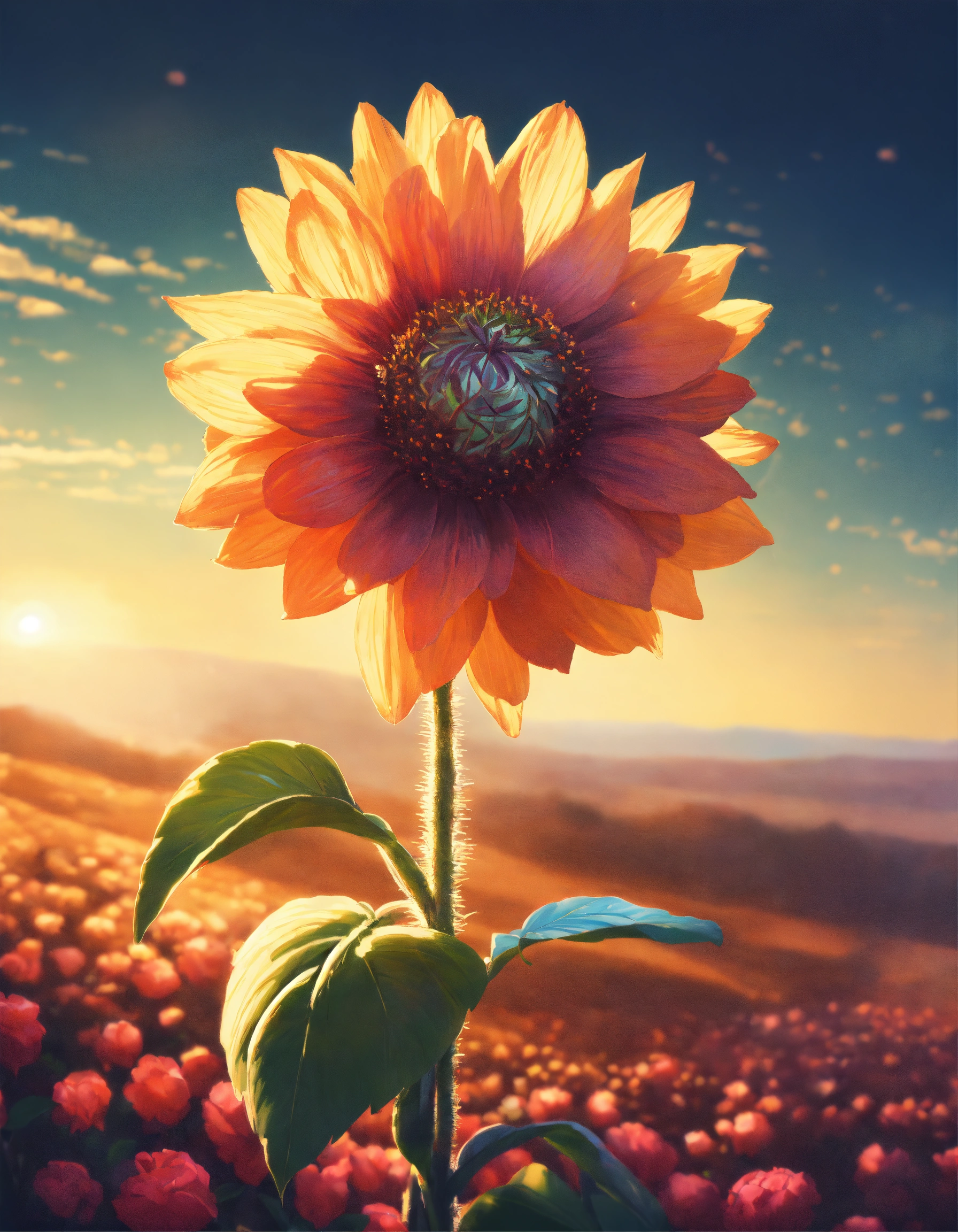 Lexica - A very tall beautiful unrealistic grown-up flower, alone on ...