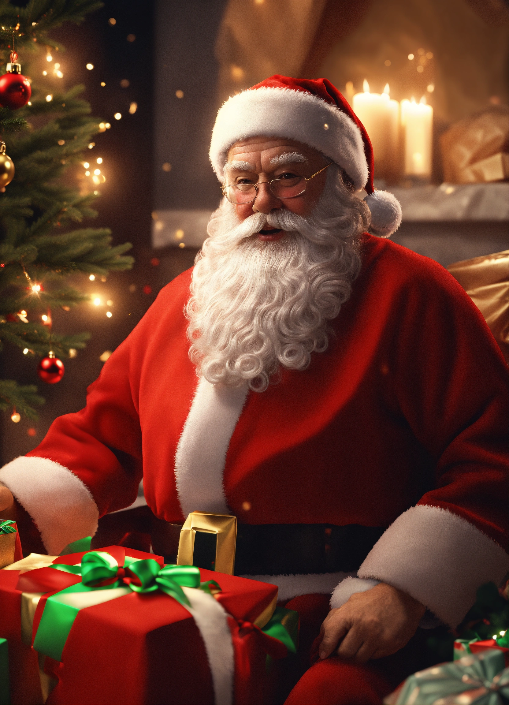 Lexica - 3d realistic sharp Santa Claus during Christmas.8k with ...