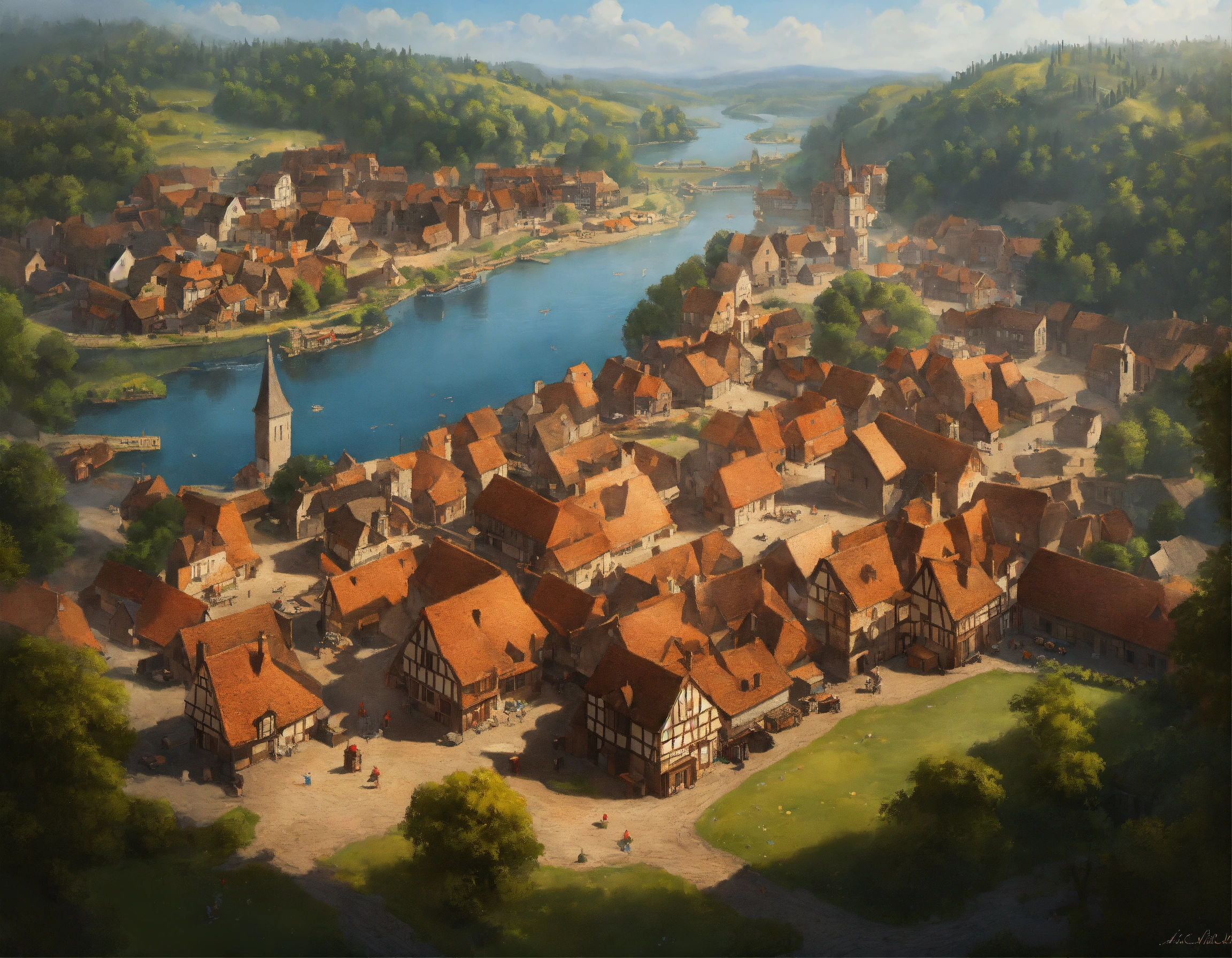 Lexica - Highly realistic, photography, Bird's eye view of a medieval ...