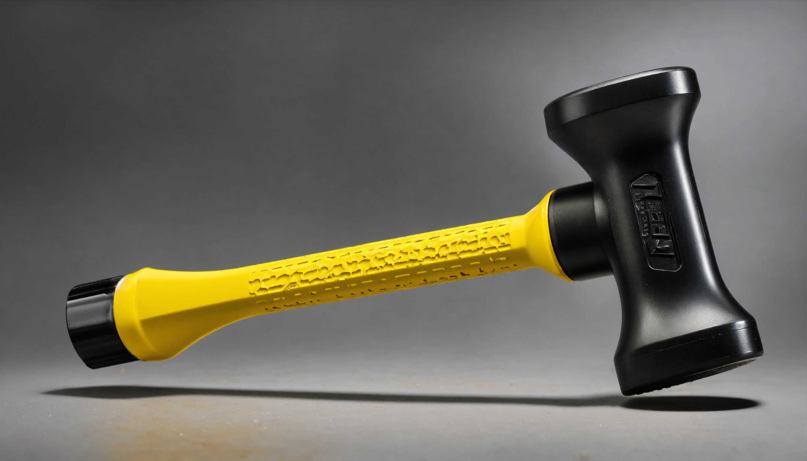 Lexica - Hammer made of black metal with a rubberized ergonomic yellow ...