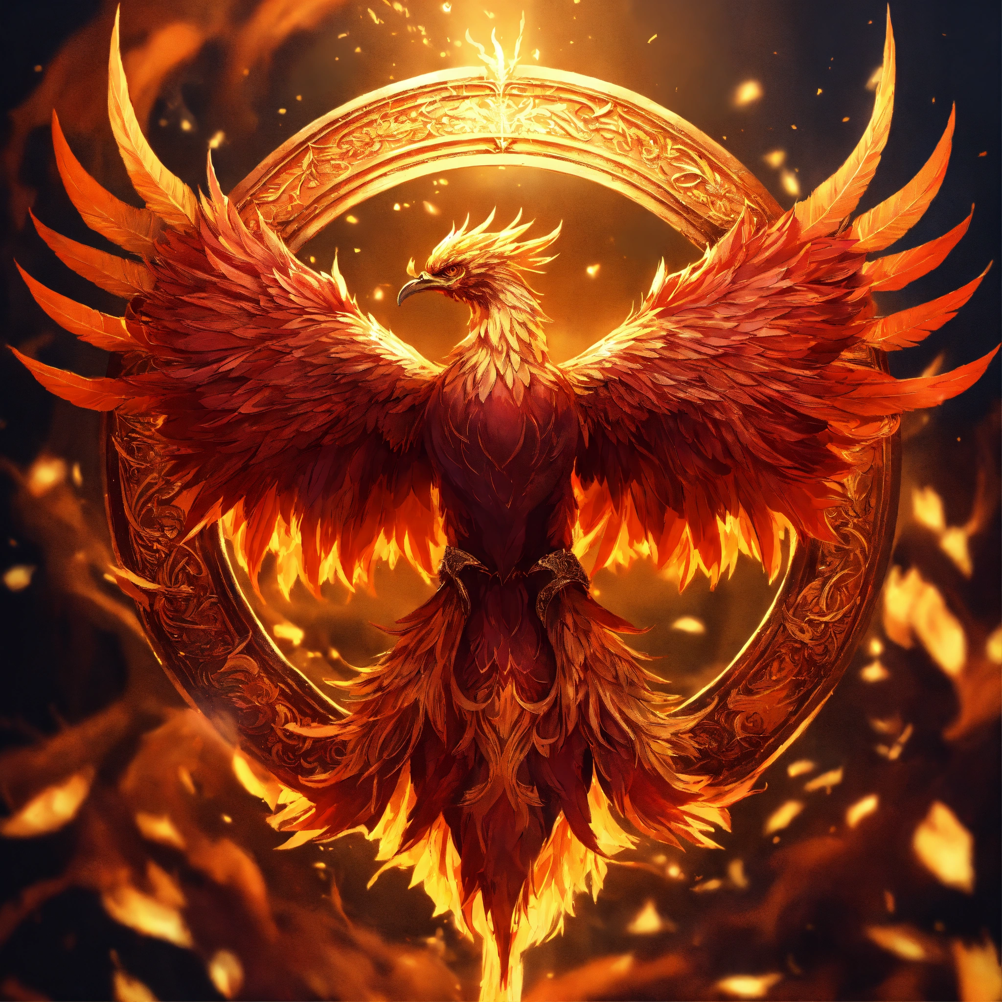 Lexica - Sigil of a phoenix flower. Fantasy, D&D, cinematic
