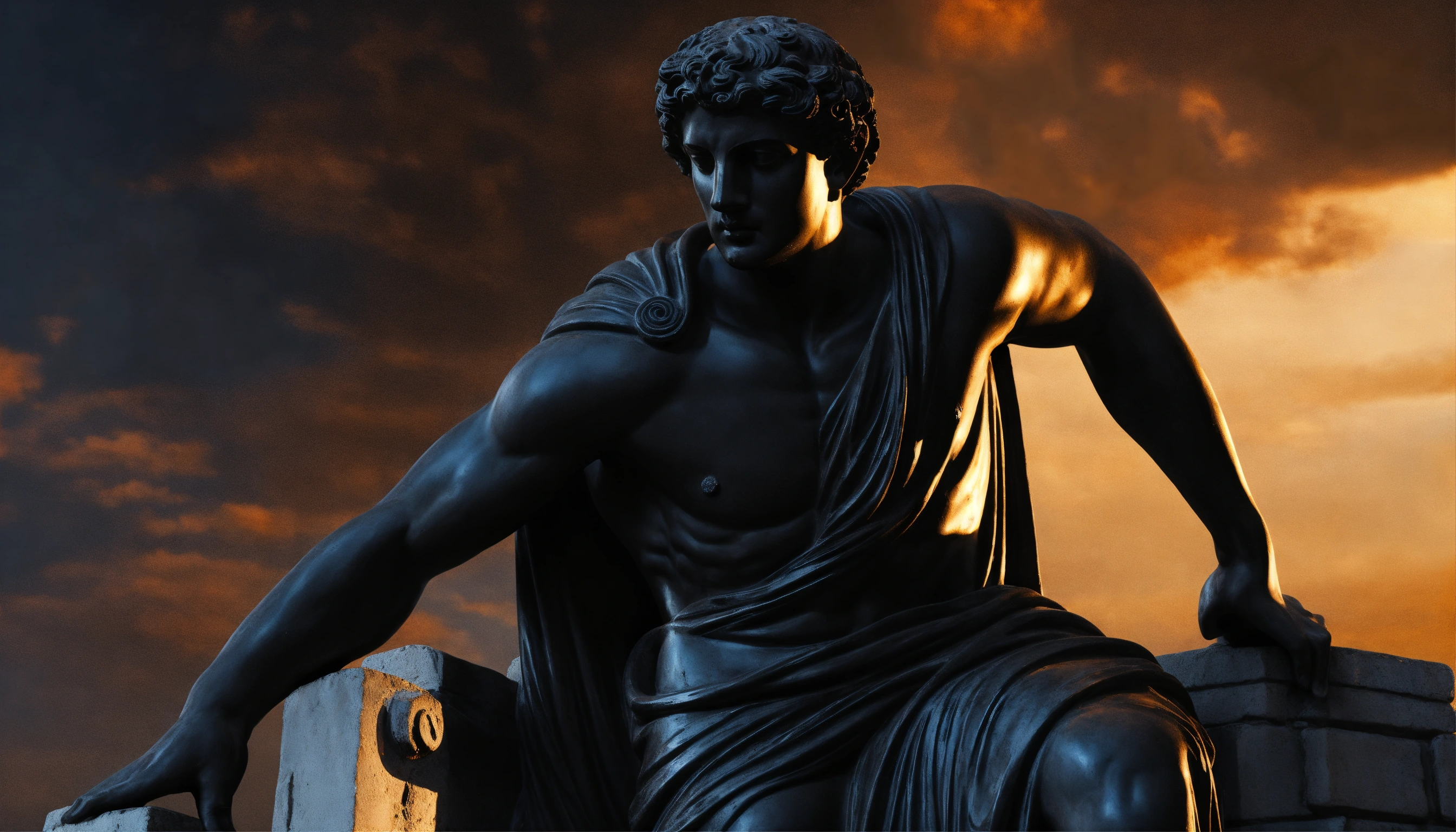 Lexica - Black Greek statue, persistent, controlling stress, ancient ...