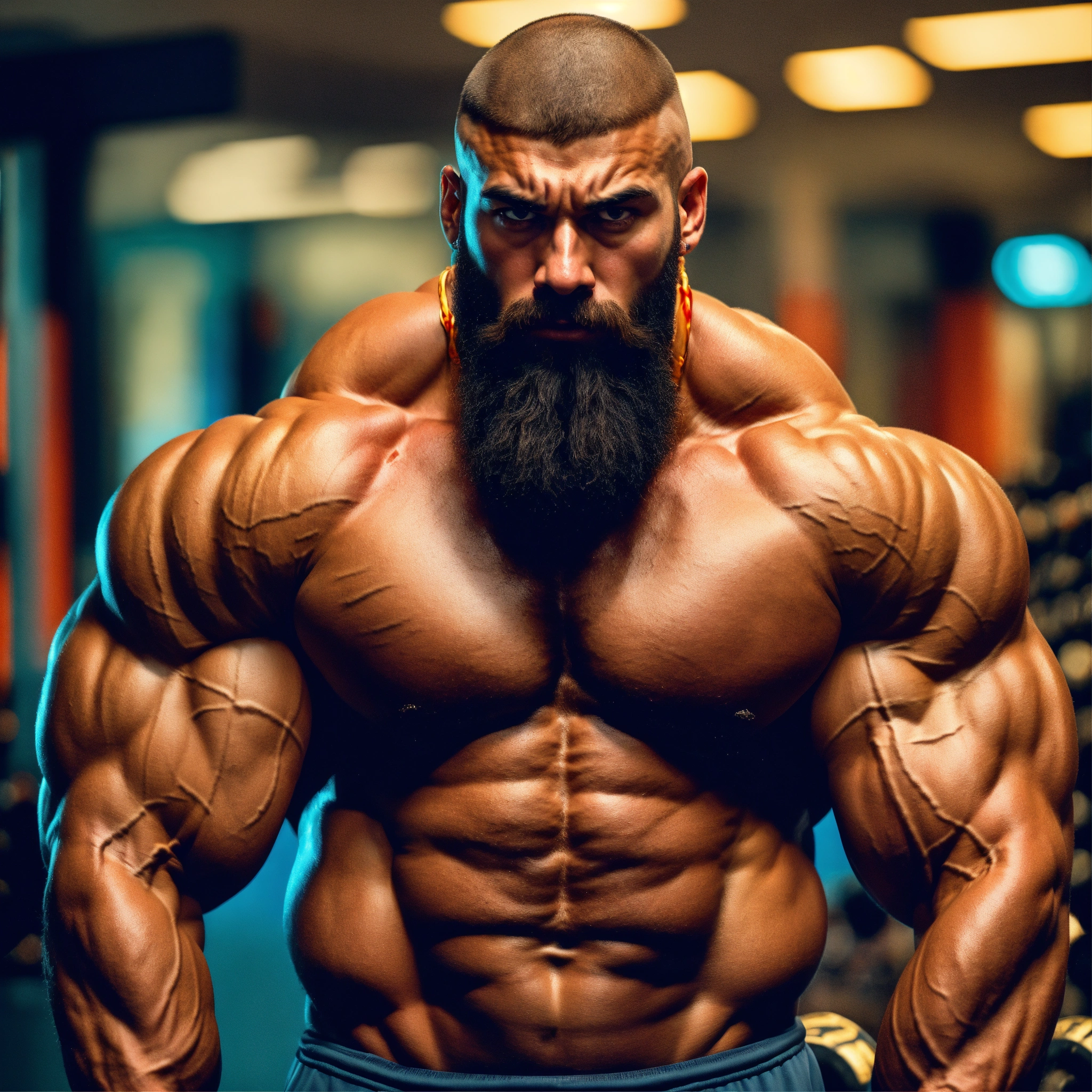 Lexica - 30-year-old hairy man with big muscles, Dhalsim from Street ...