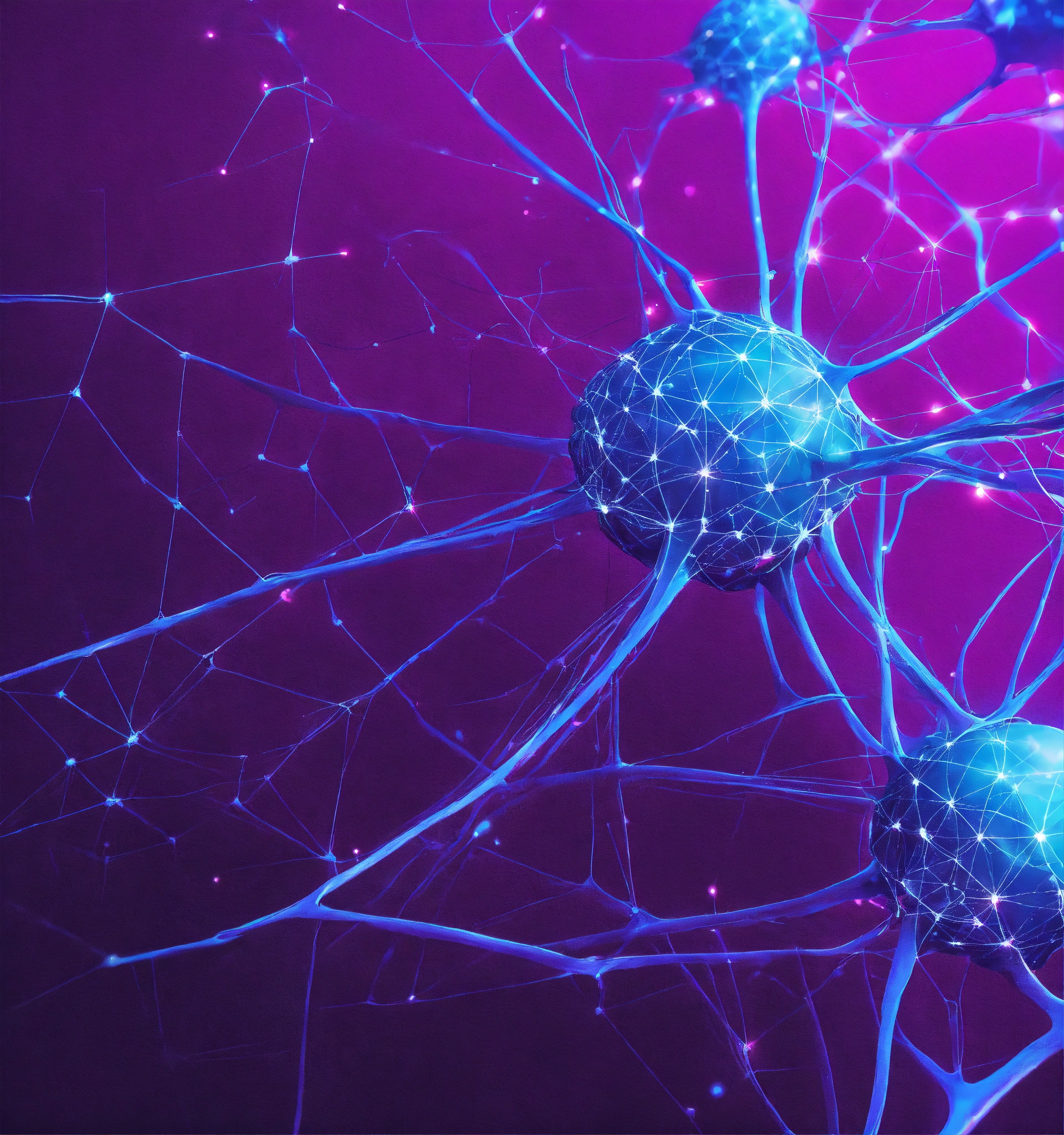 Lexica - Nuance purple background for a book cover, neuronal network theme