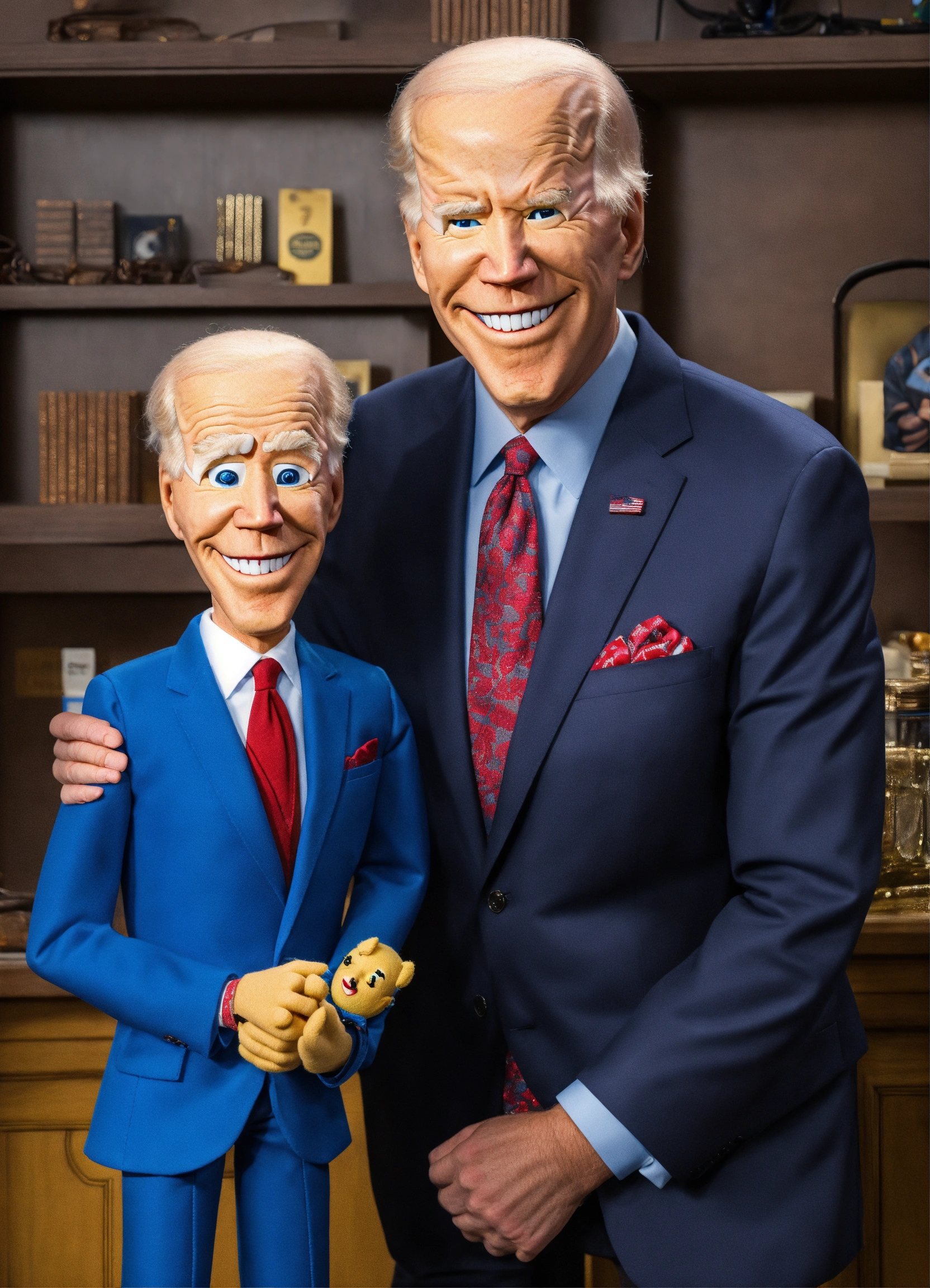 Lexica - Jeff Dunham with a ventriloquism doll resembling Joe Biden