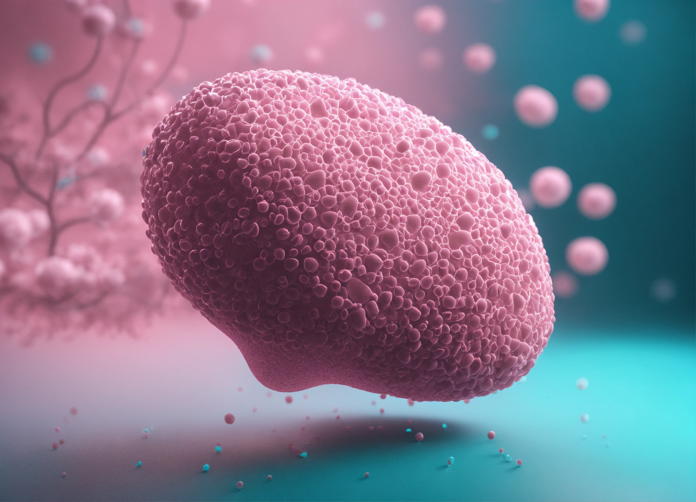 Lexica - A 3D render pink healthy ovary female system on a desaturated ...