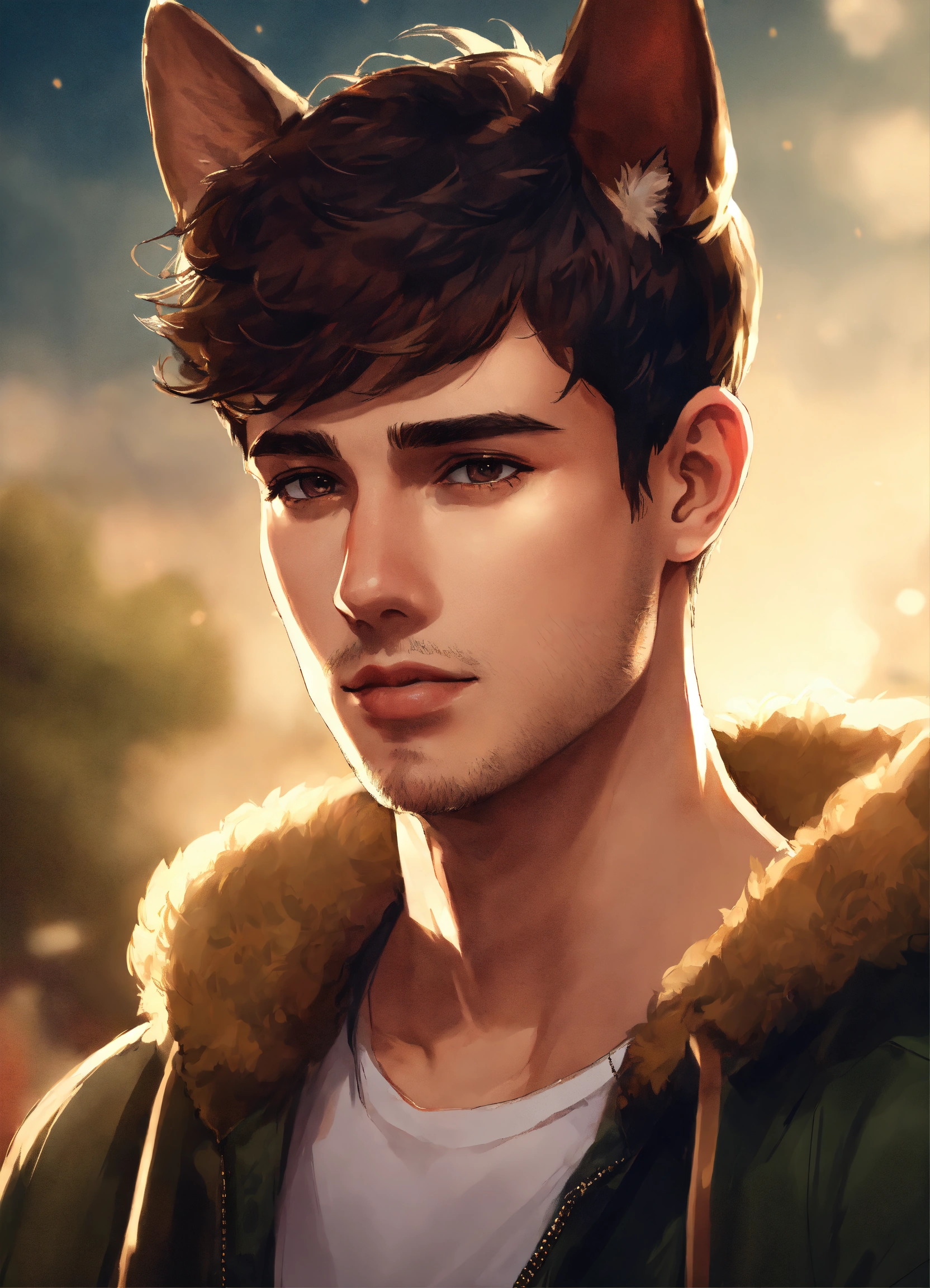 Lexica - An attractive guy with dog ears. illustration, 8k, crisp ...