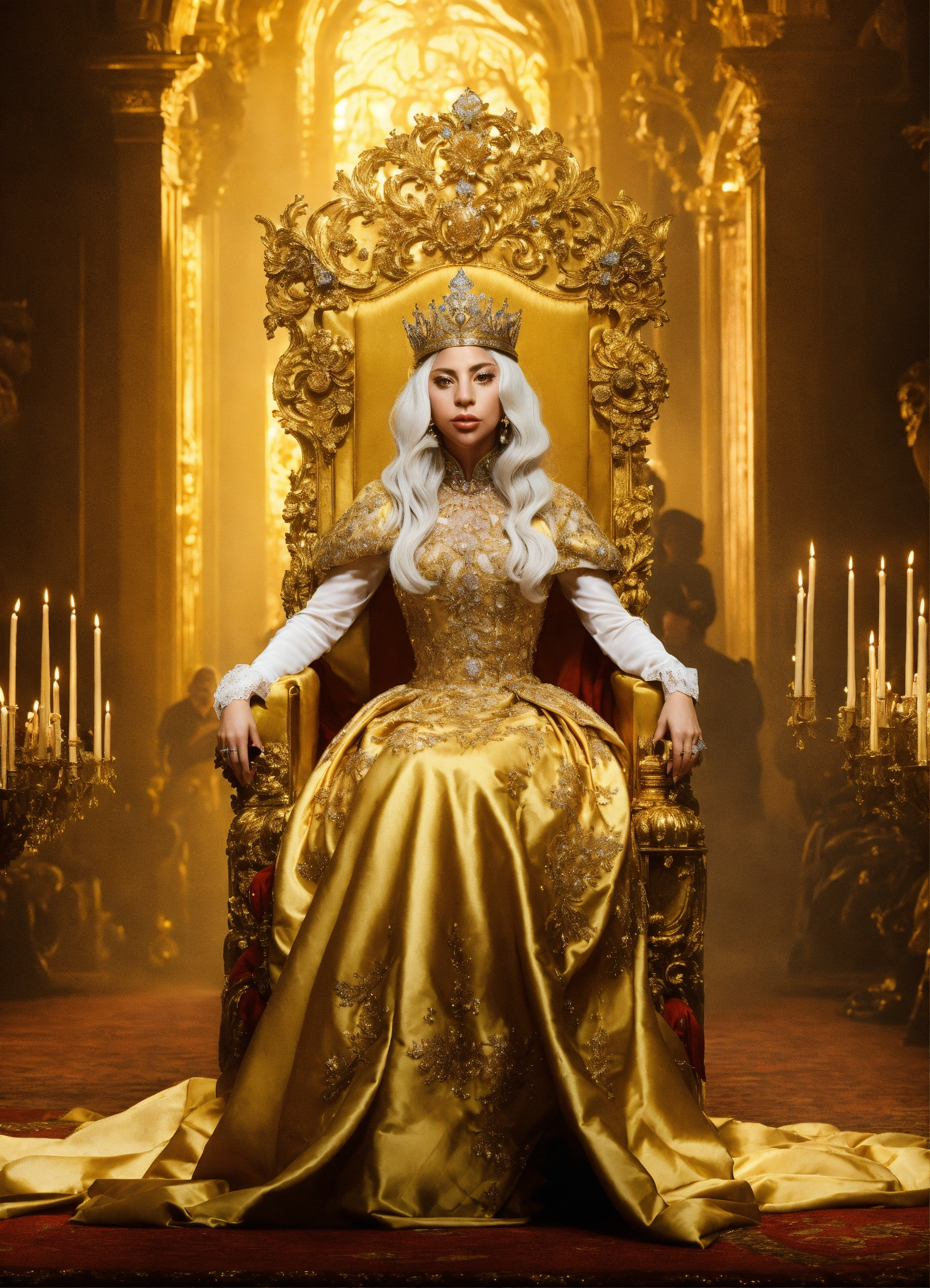 Lexica - Lady Gaga as an enchanted 17th century English queen sitting ...