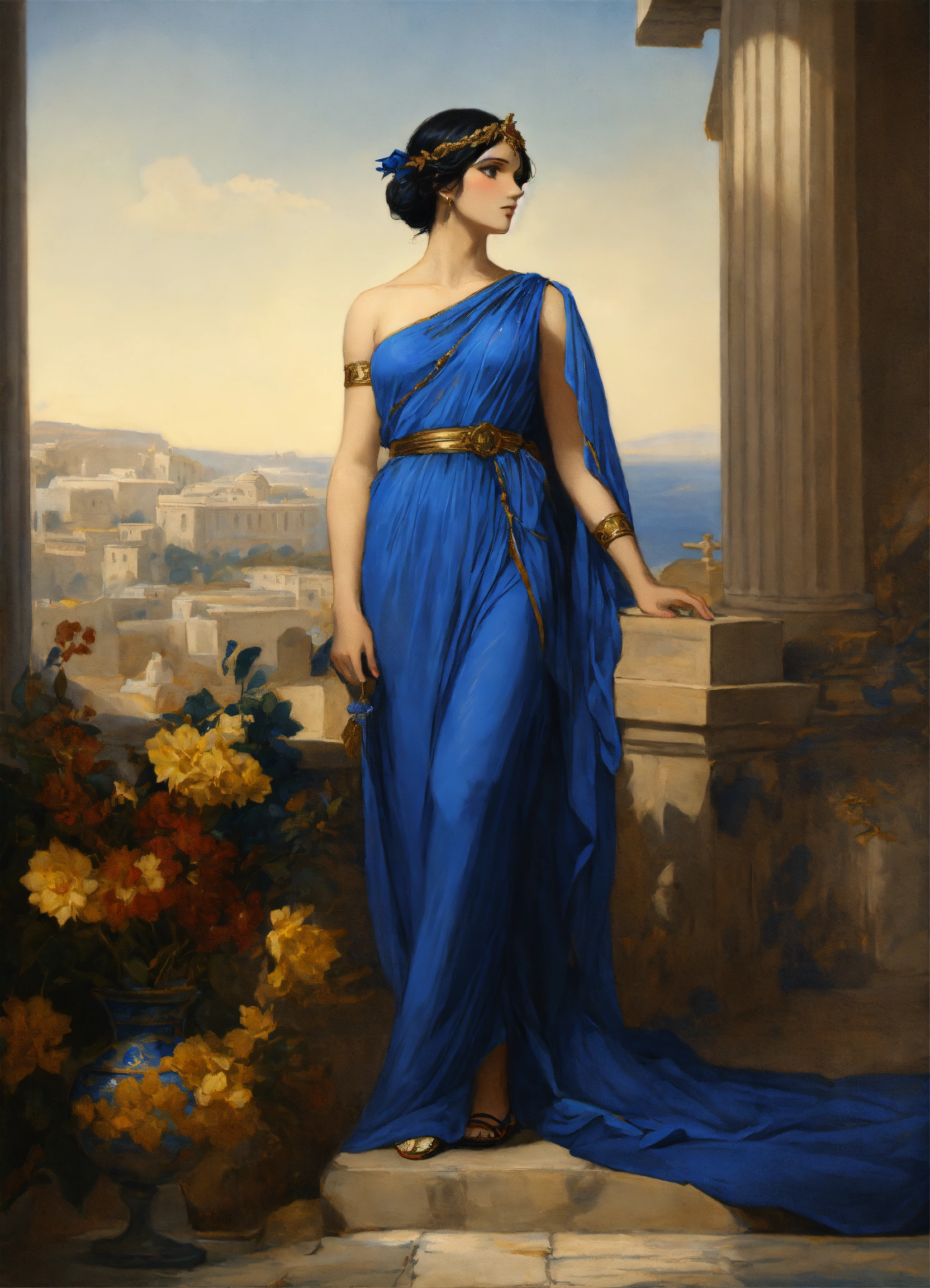Lexica - Neoclassical art. Full body. Hera. Greek Goddess. Black hair ...