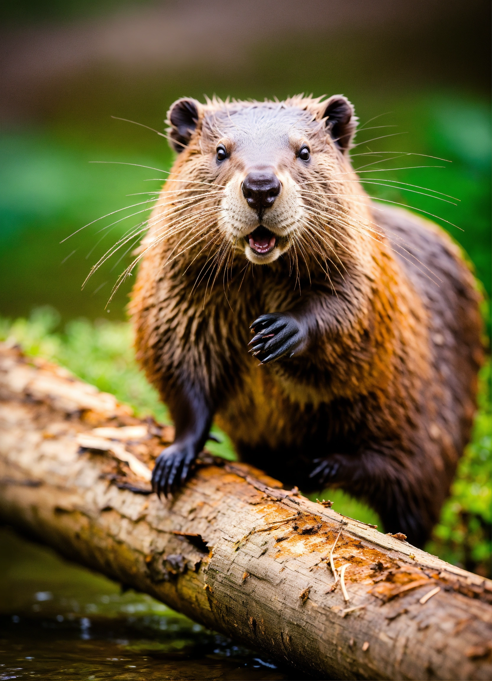 Lexica - A beaver carrying a long log