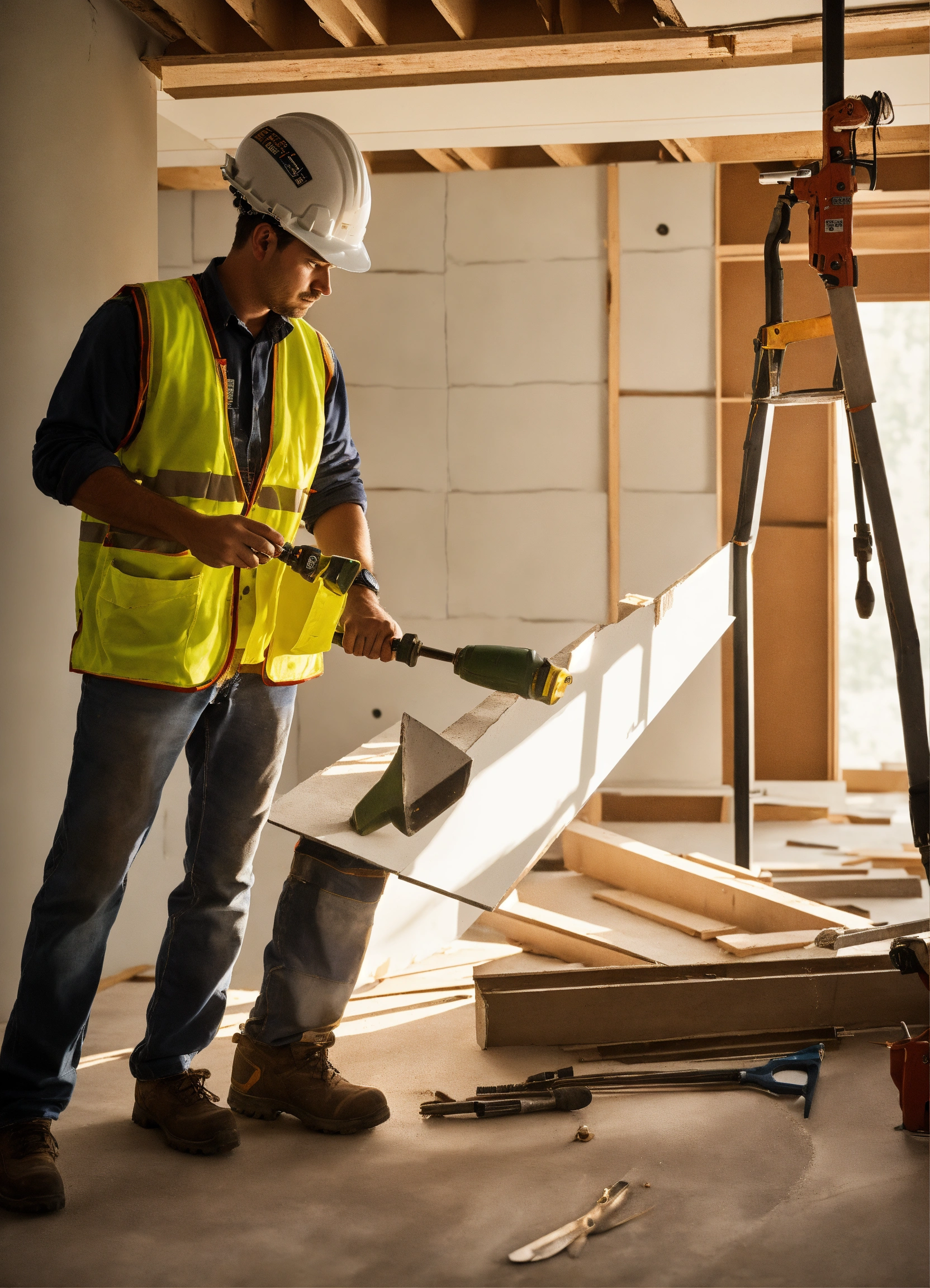 Lexica - Envision a well-organized construction site where a skilled ...