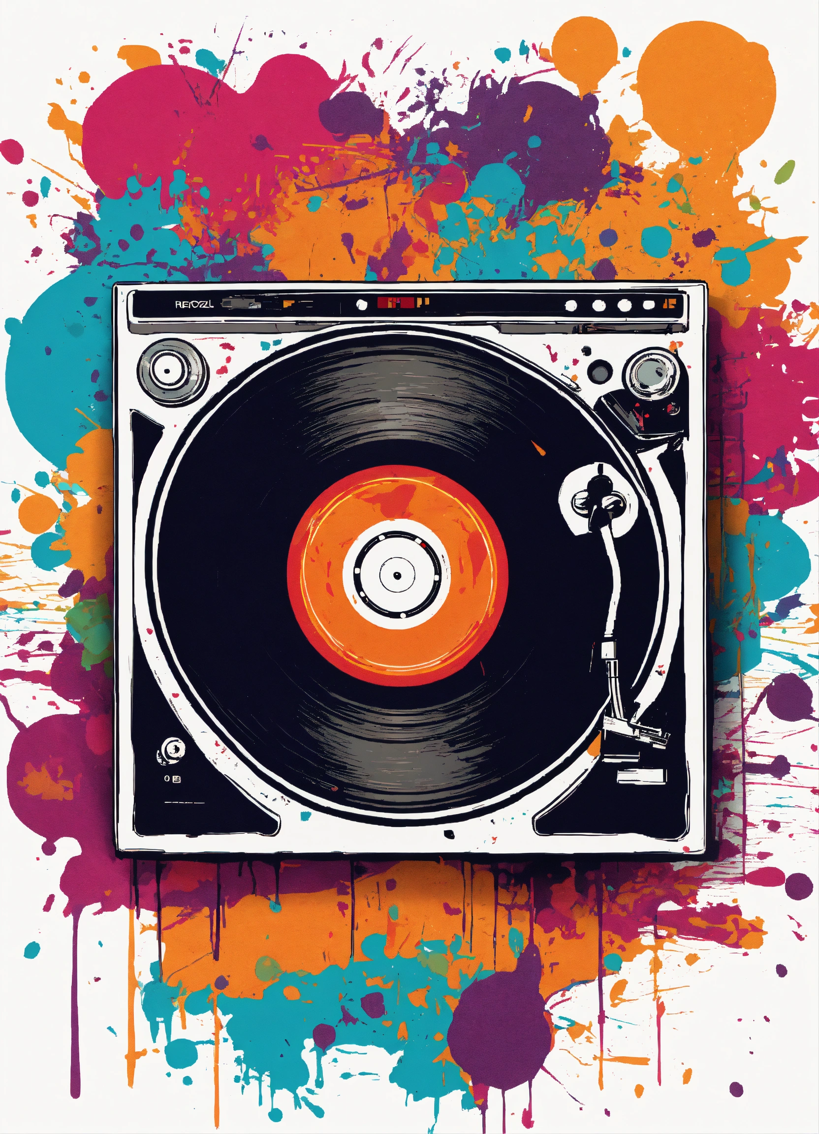 Lexica - Print ready vector t-shirt design, illustration of a turntable ...