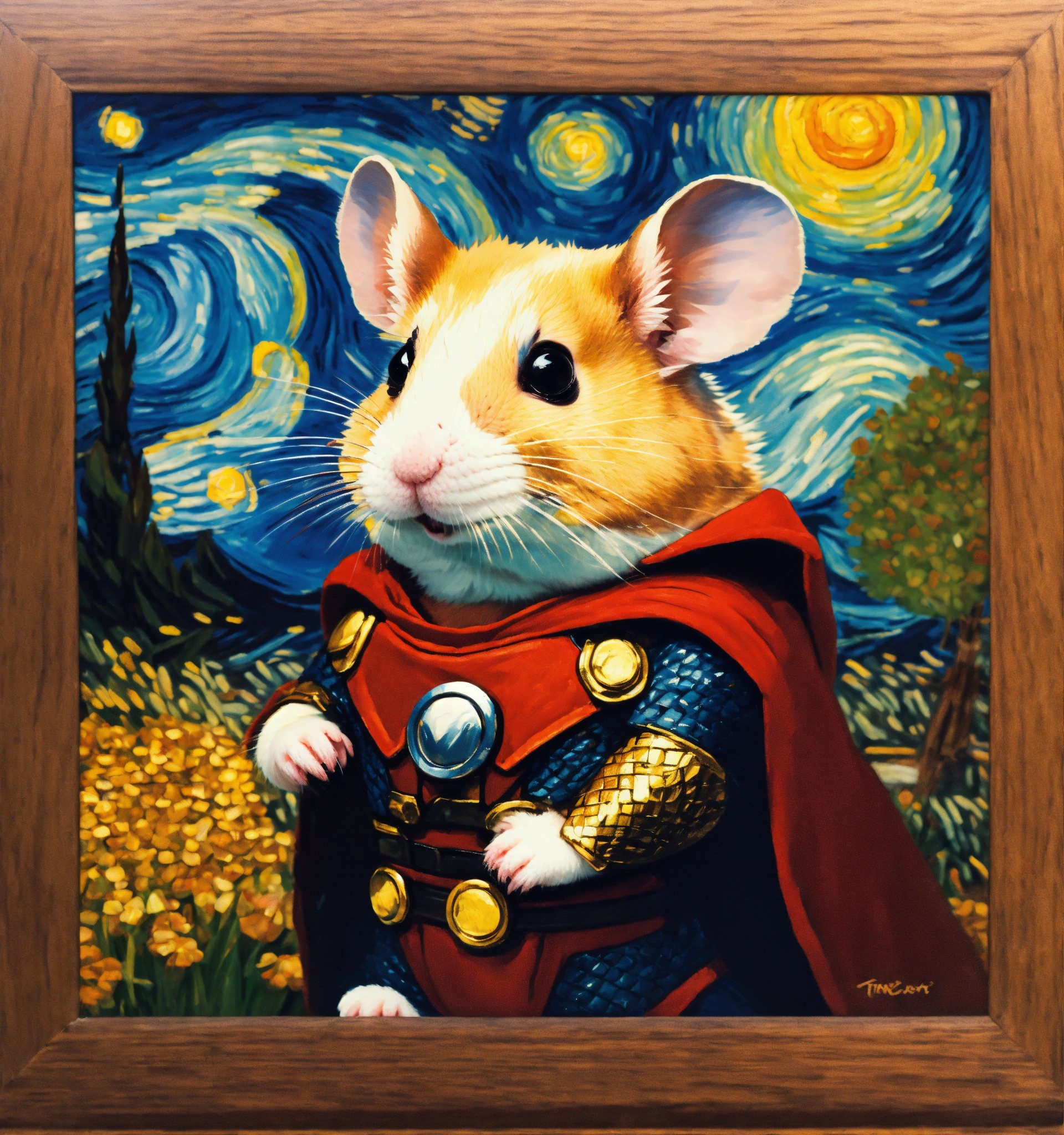 Lexica - Thor hamster van gogh style