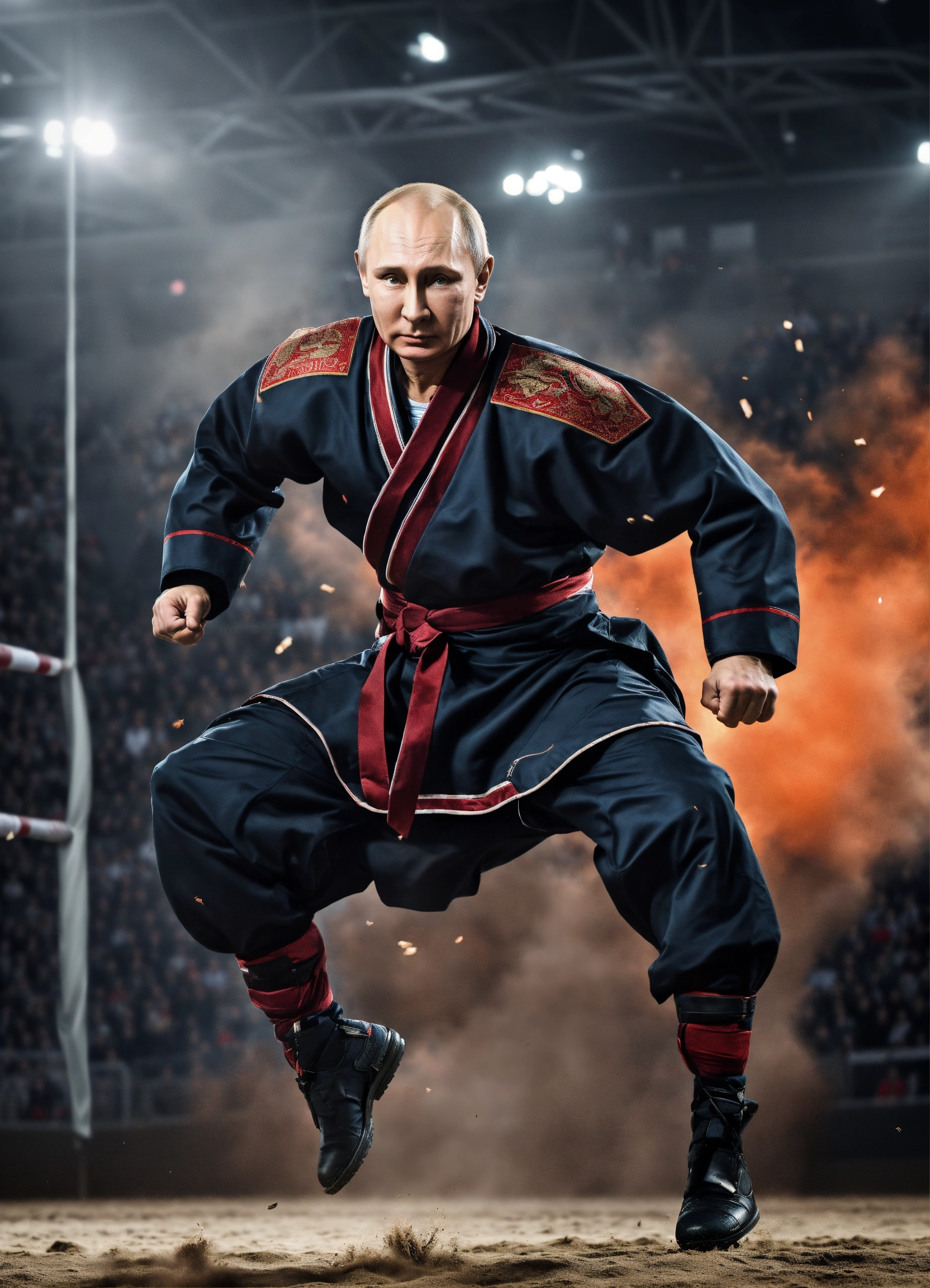 Lexica - Ninja Vladimir Putin in the arena, sports ((action shot ...