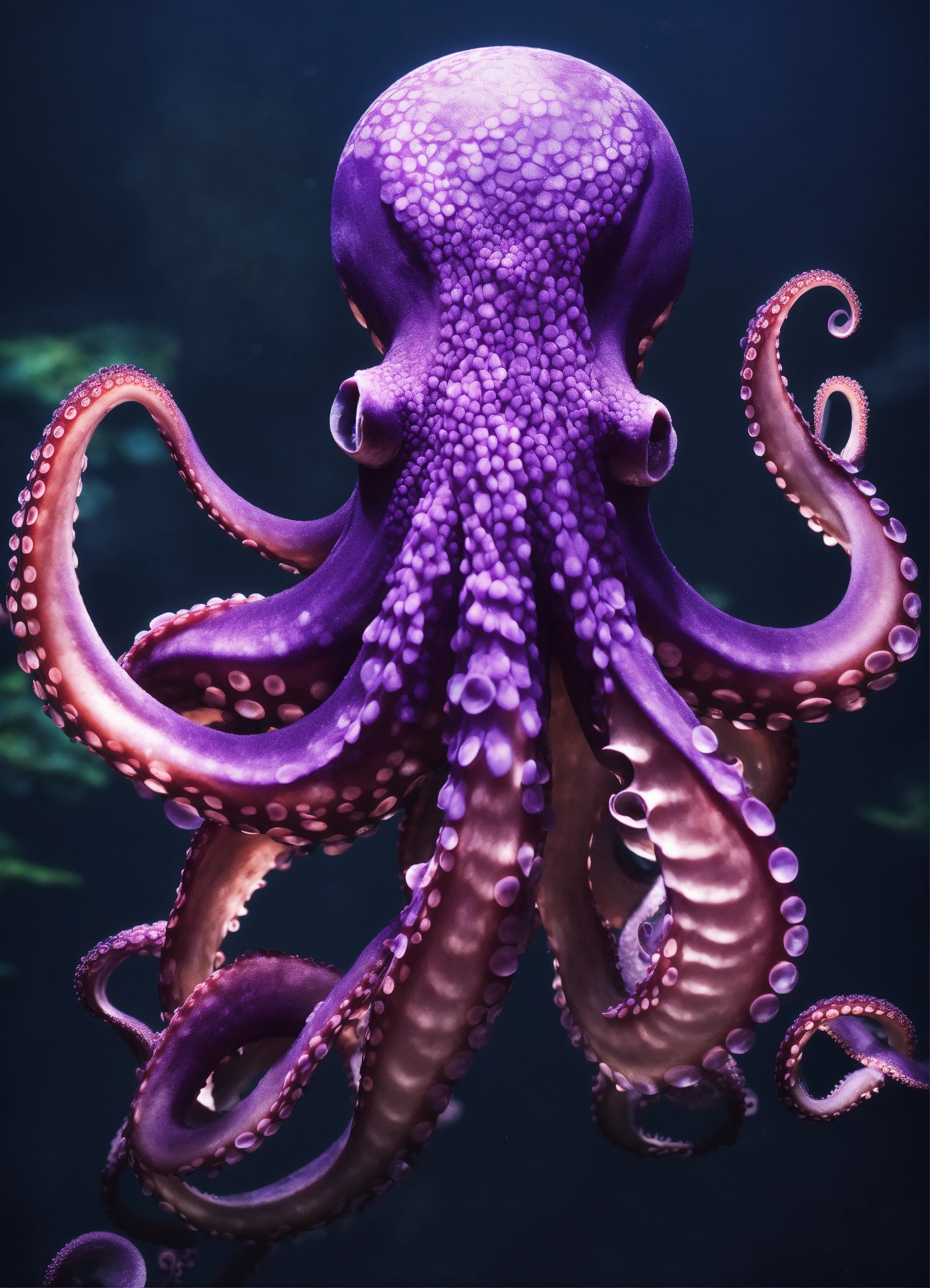 Lexica - Octopus's chromatophores skin, black purple theme, 8k