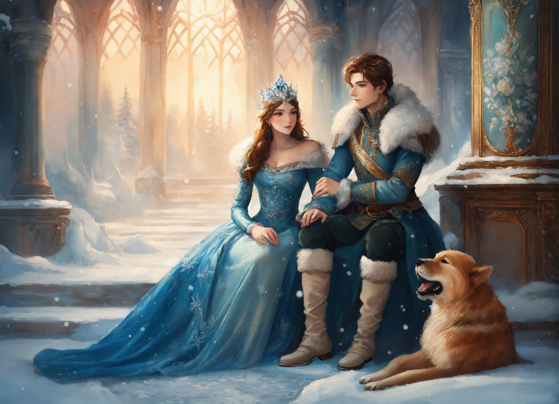 Lexica - A fabulous snow queen from the 16th century, sitting on a snow ...