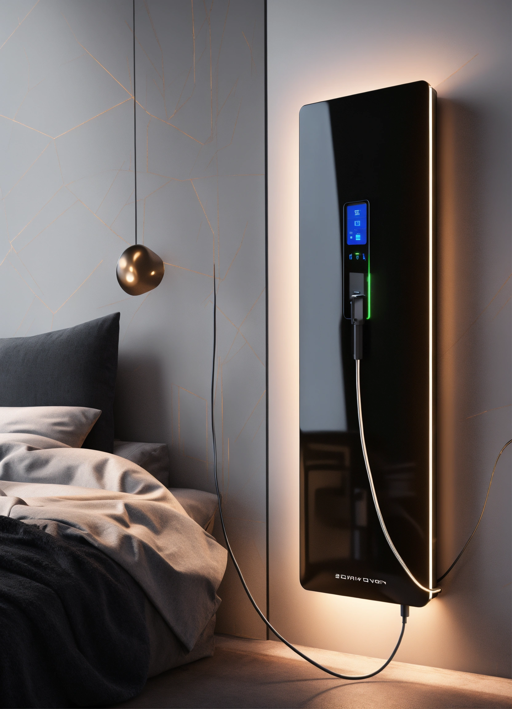 Lexica - Small sleek black Wall mounted portable luxurious 11kW EV home ...