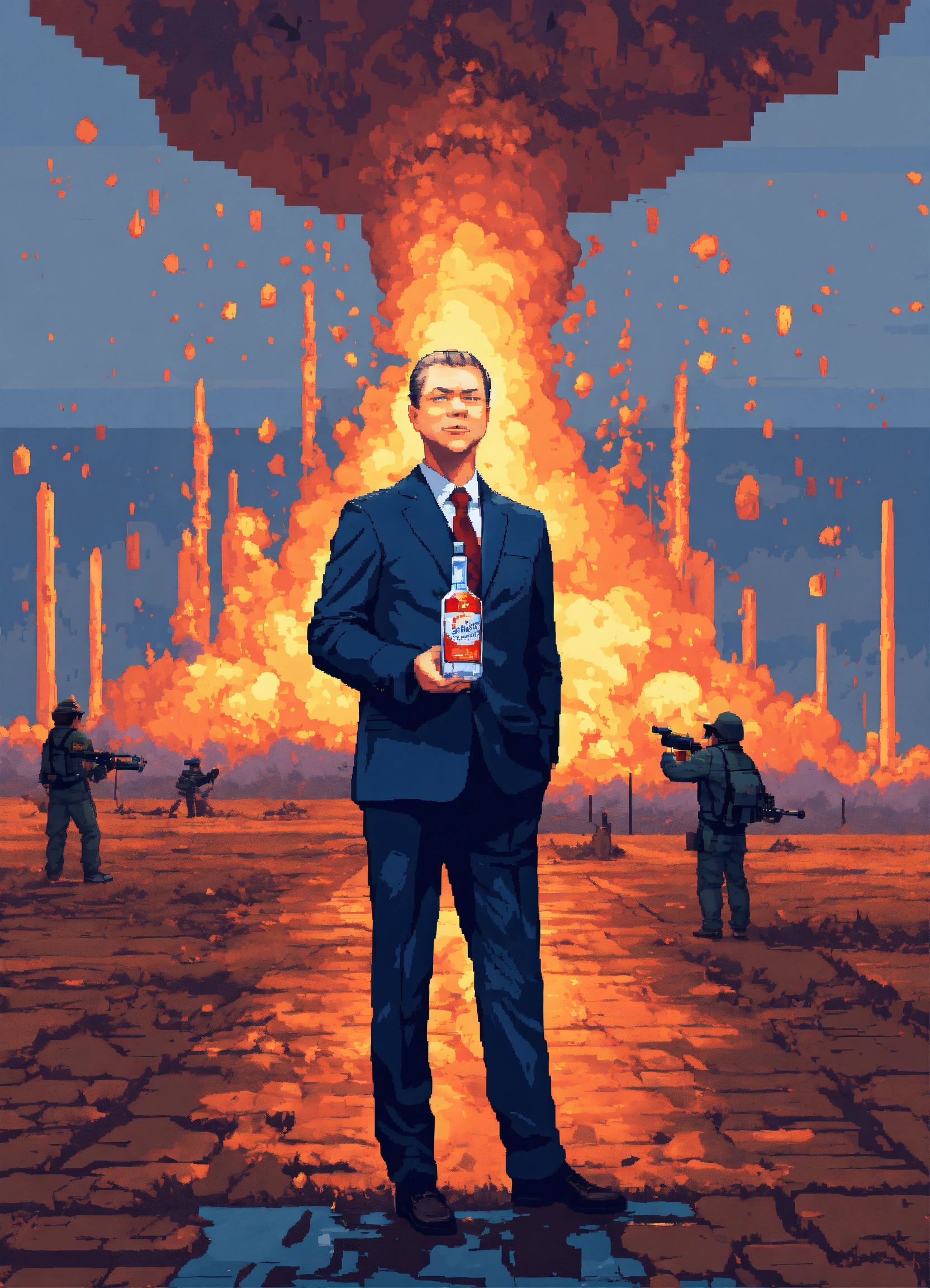 Lexica - Dmitry Medvedev with bottle of vodka in hands and nuclear ...