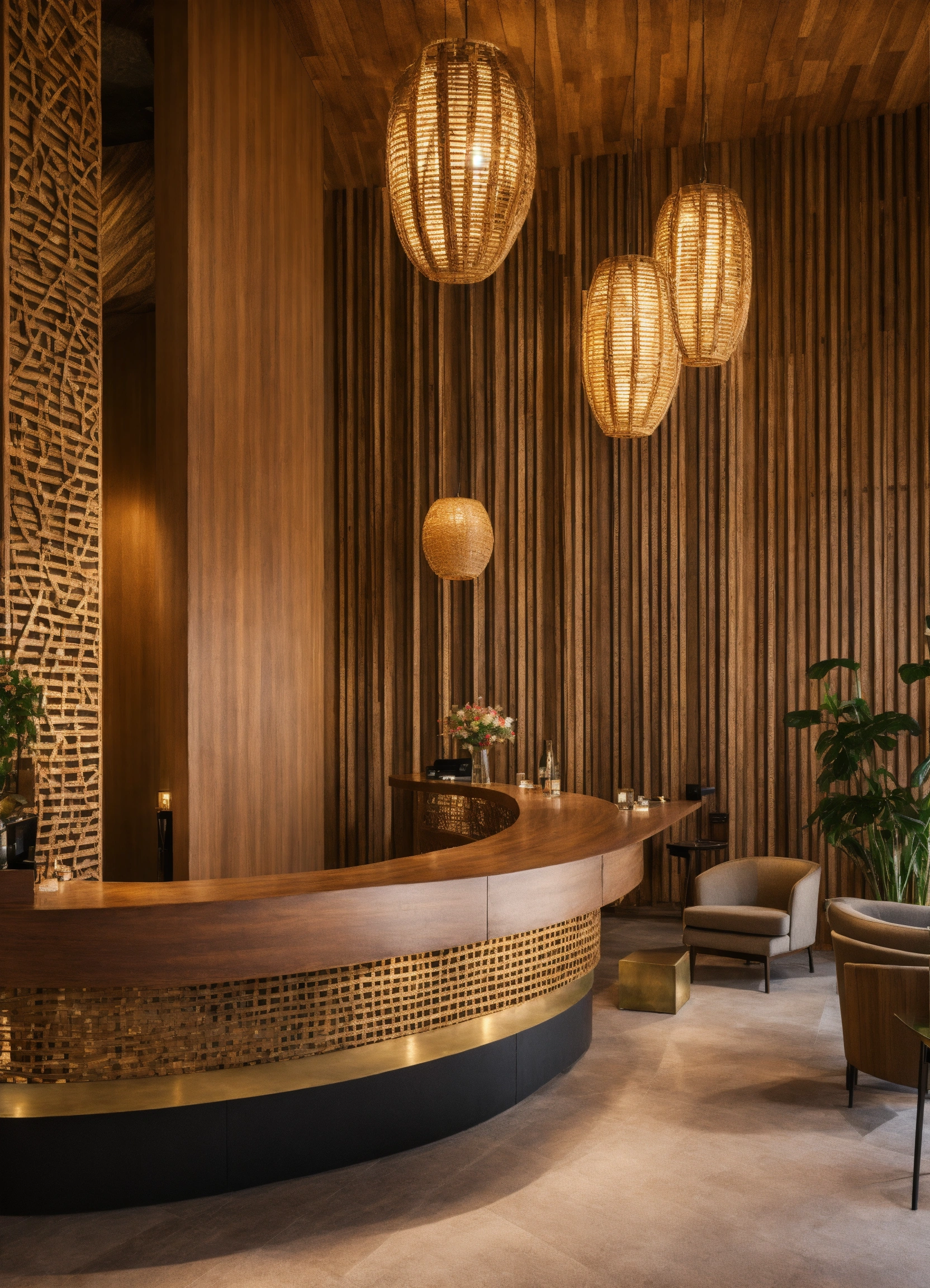Lexica - Photo of hotel reception inspired by African culture with ...