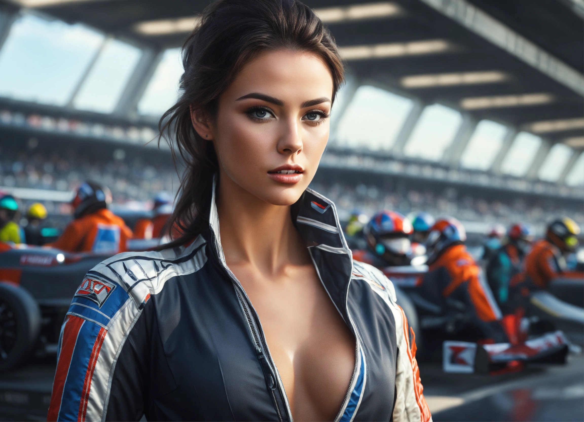 Lexica - Digital art and photorealistic picture of a Stunning brunette looks like at the ...