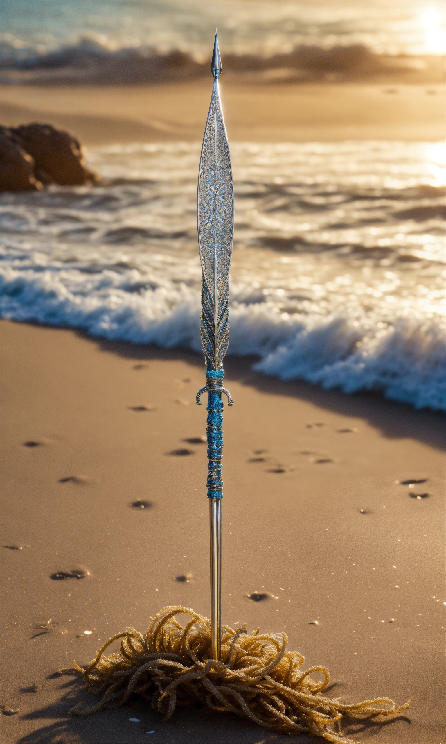 Lexica - 8k, picture of a narrow and delicate toothed spear with sharp ...