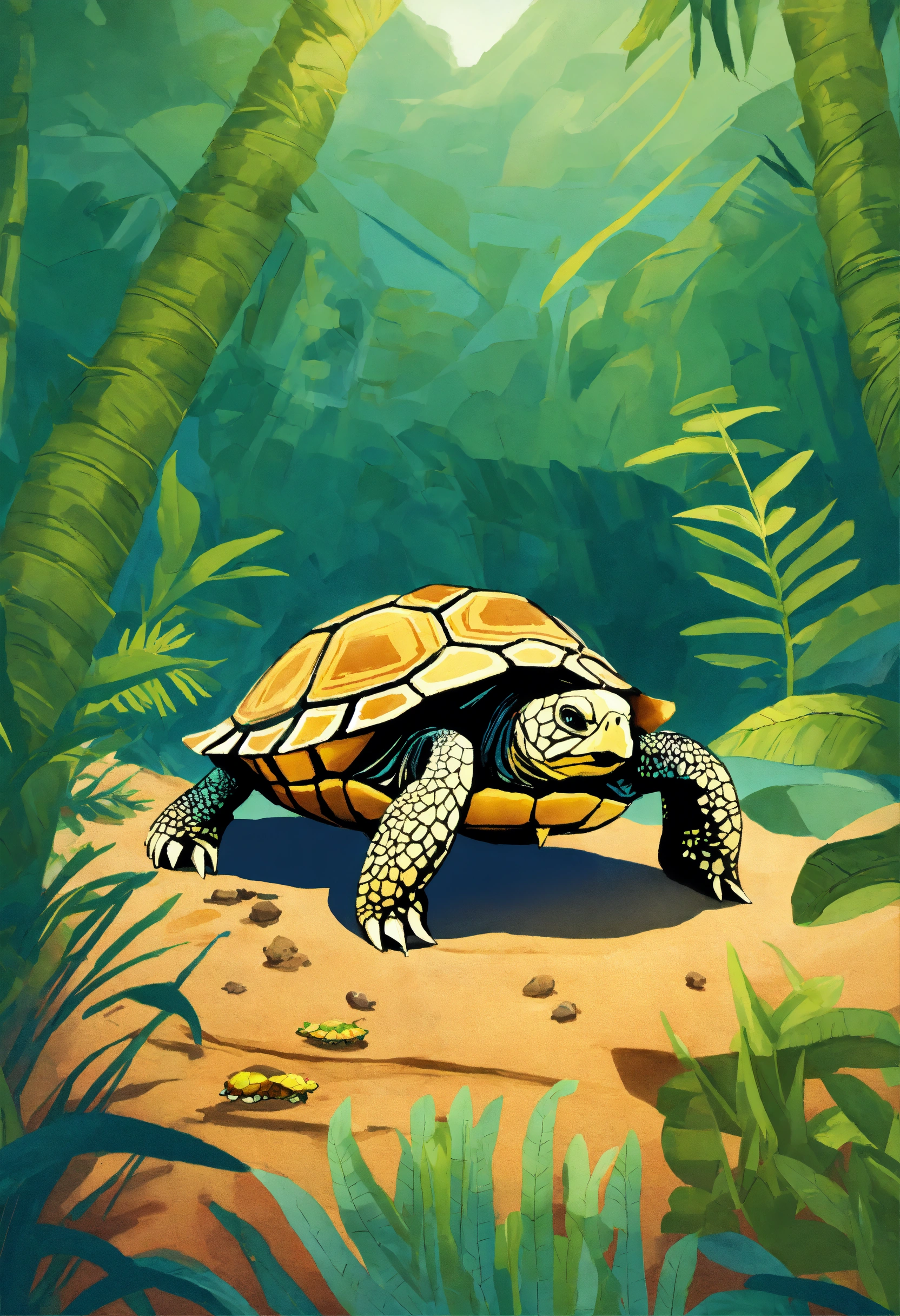 Lexica - Illustration, a turtle, brazil