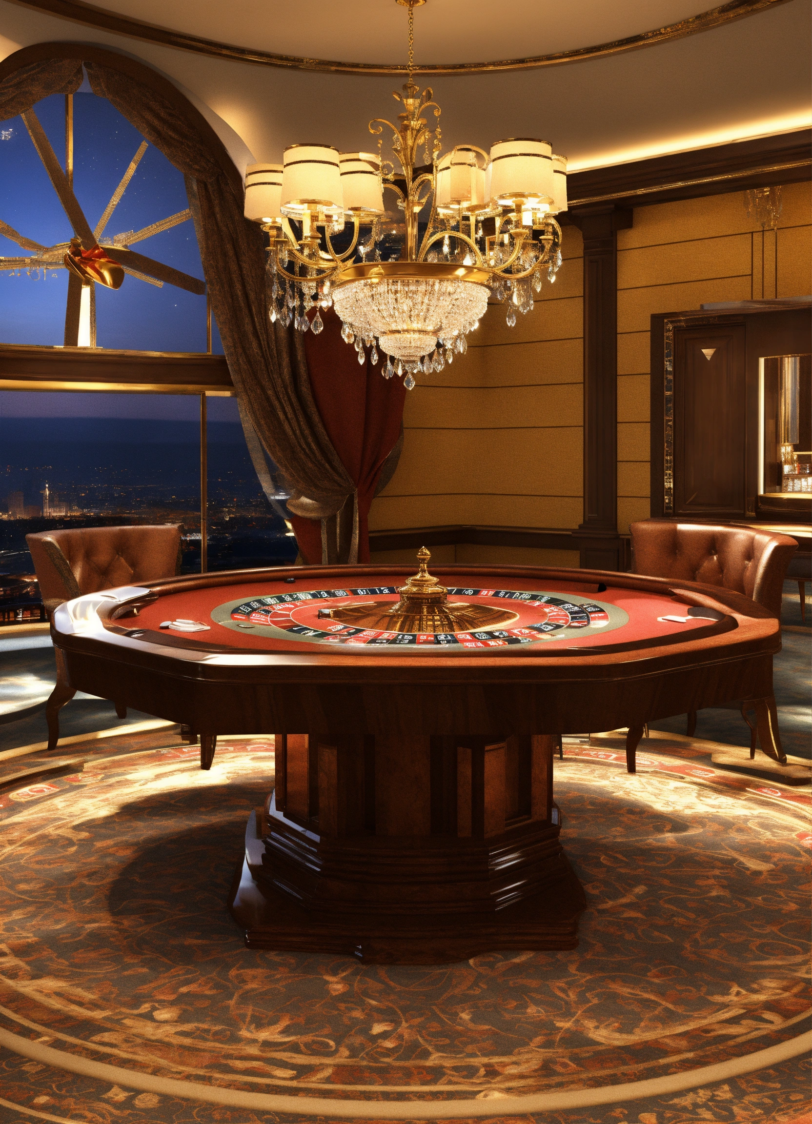 Lexica - Casino baccarrat table interior design 3D