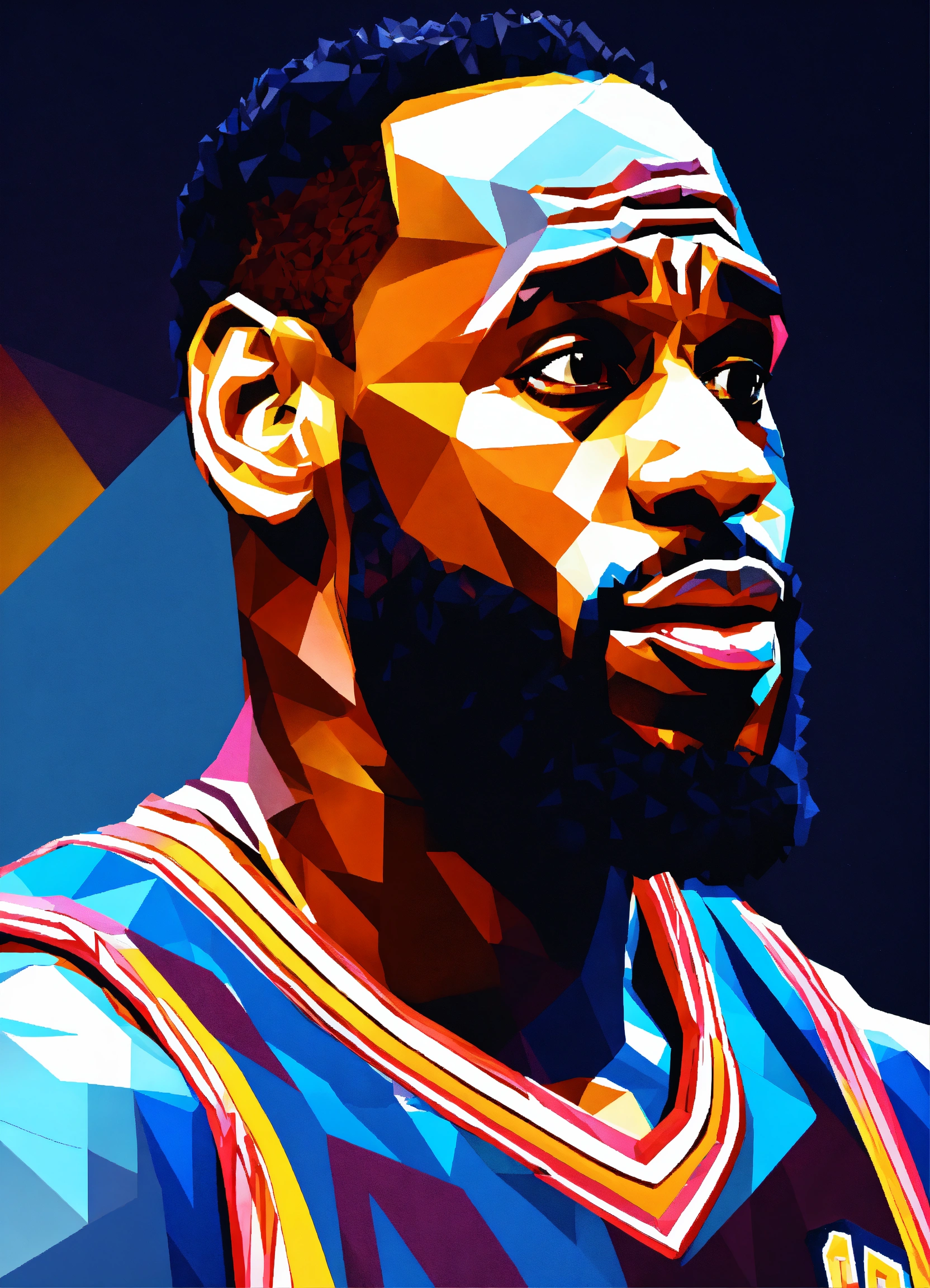 Lexica - Portrait of lebron james verry abstract poligon pixel style 3d