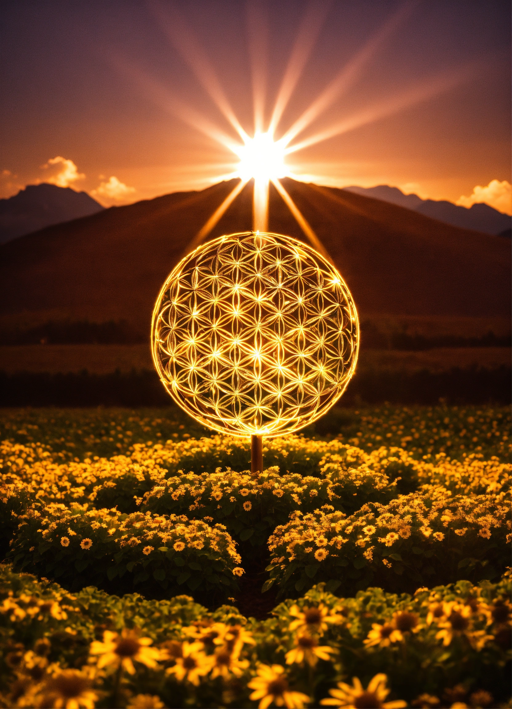 Lexica - Light grid with the flower of life, bright light around the ...