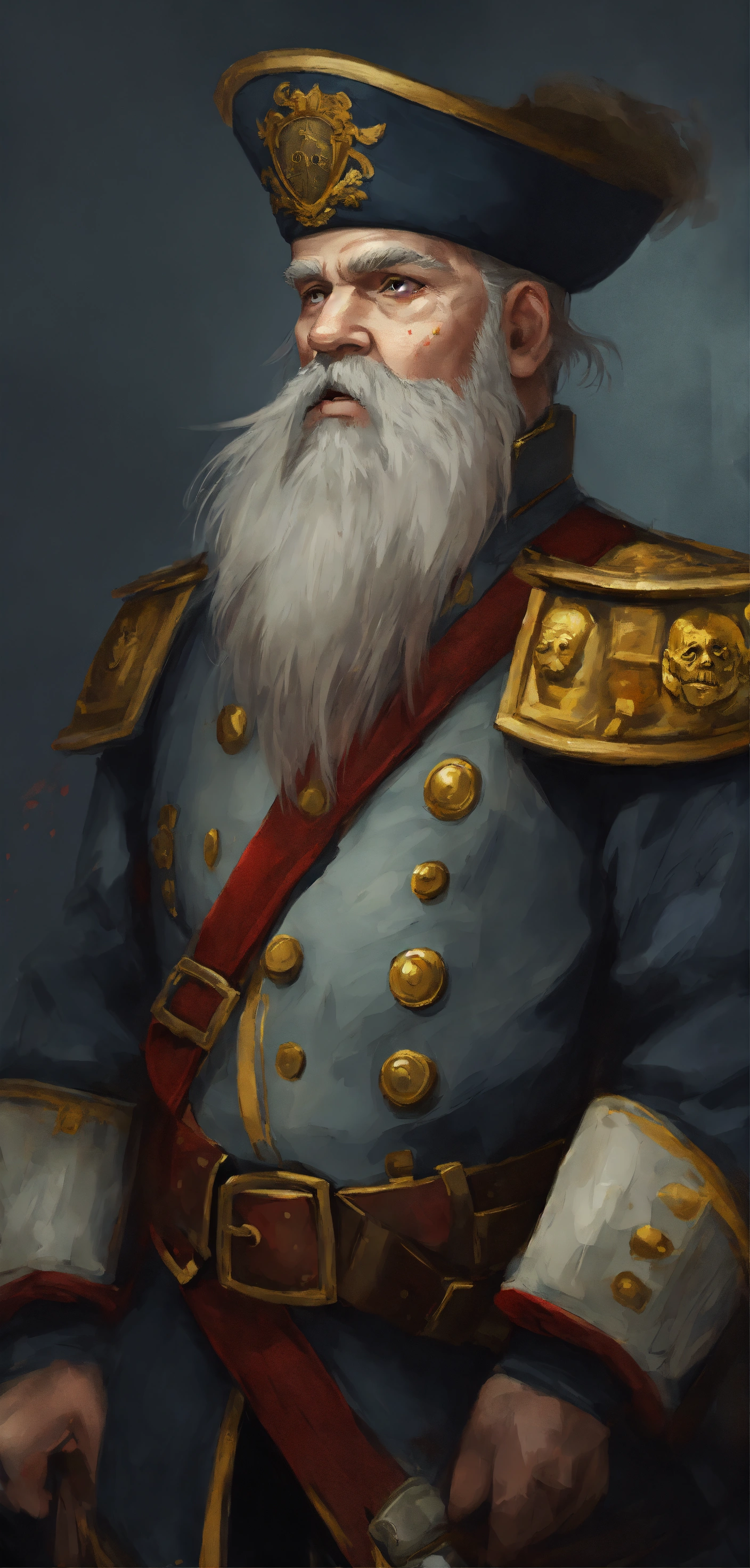 Lexica - Gray skinned dwarf zombie with white beard, wearing 17th ...