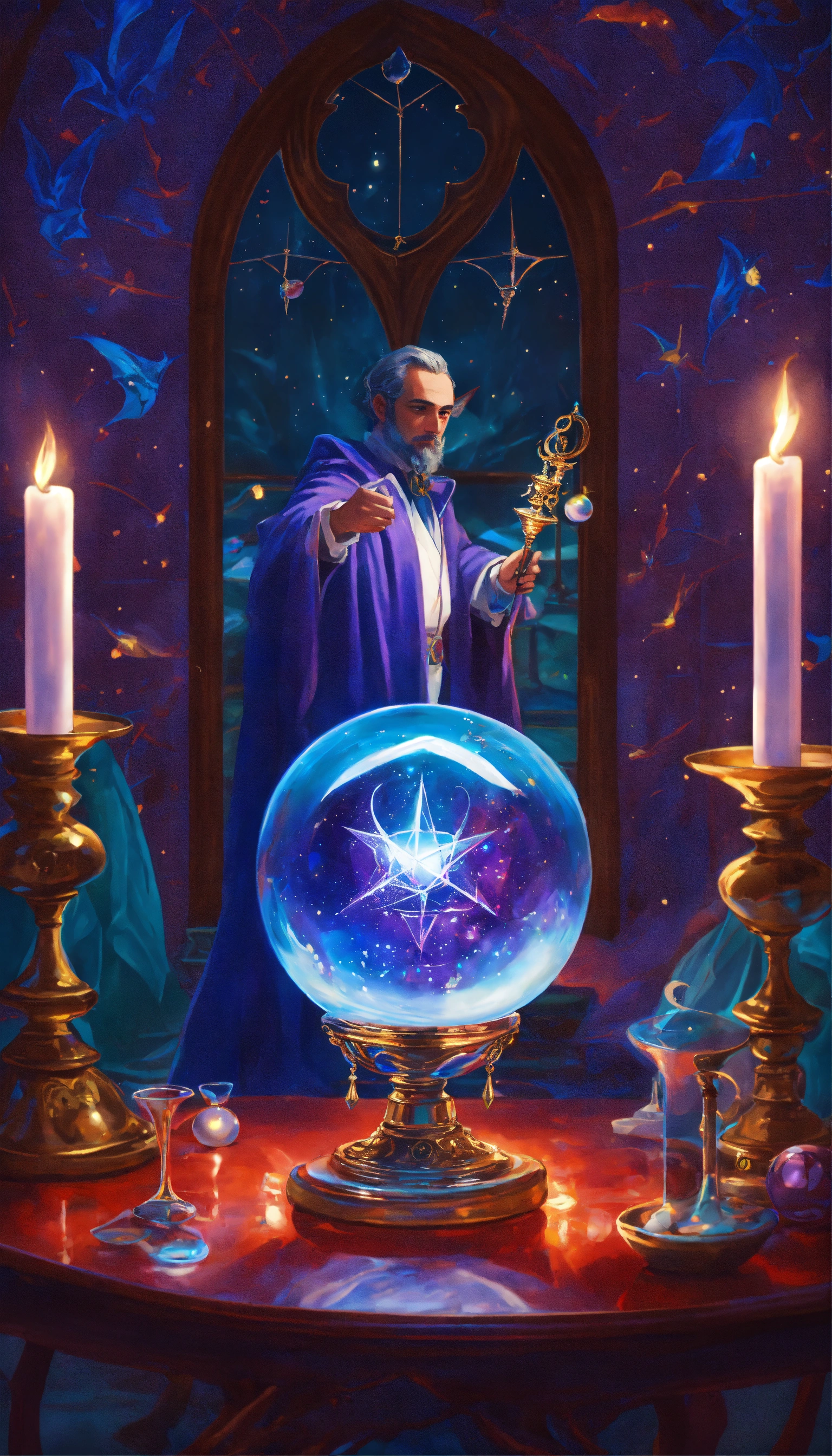 Lexica - ALL GLASSBLOWING superrealism STYLE MAN in center Wizard ...