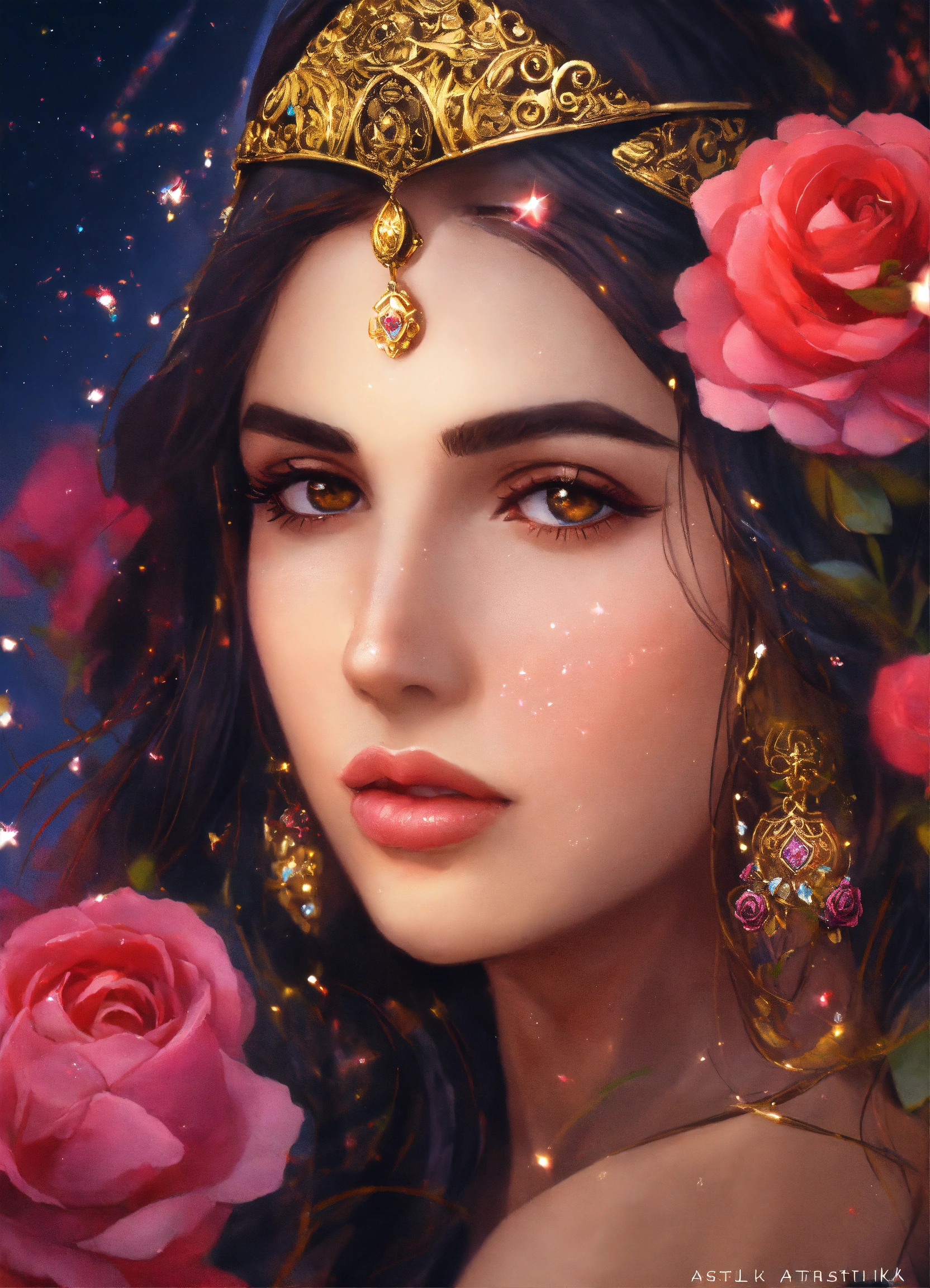 Lexica - Armenian Goddess Astlik Astłik Astghik beauty water roses star ...