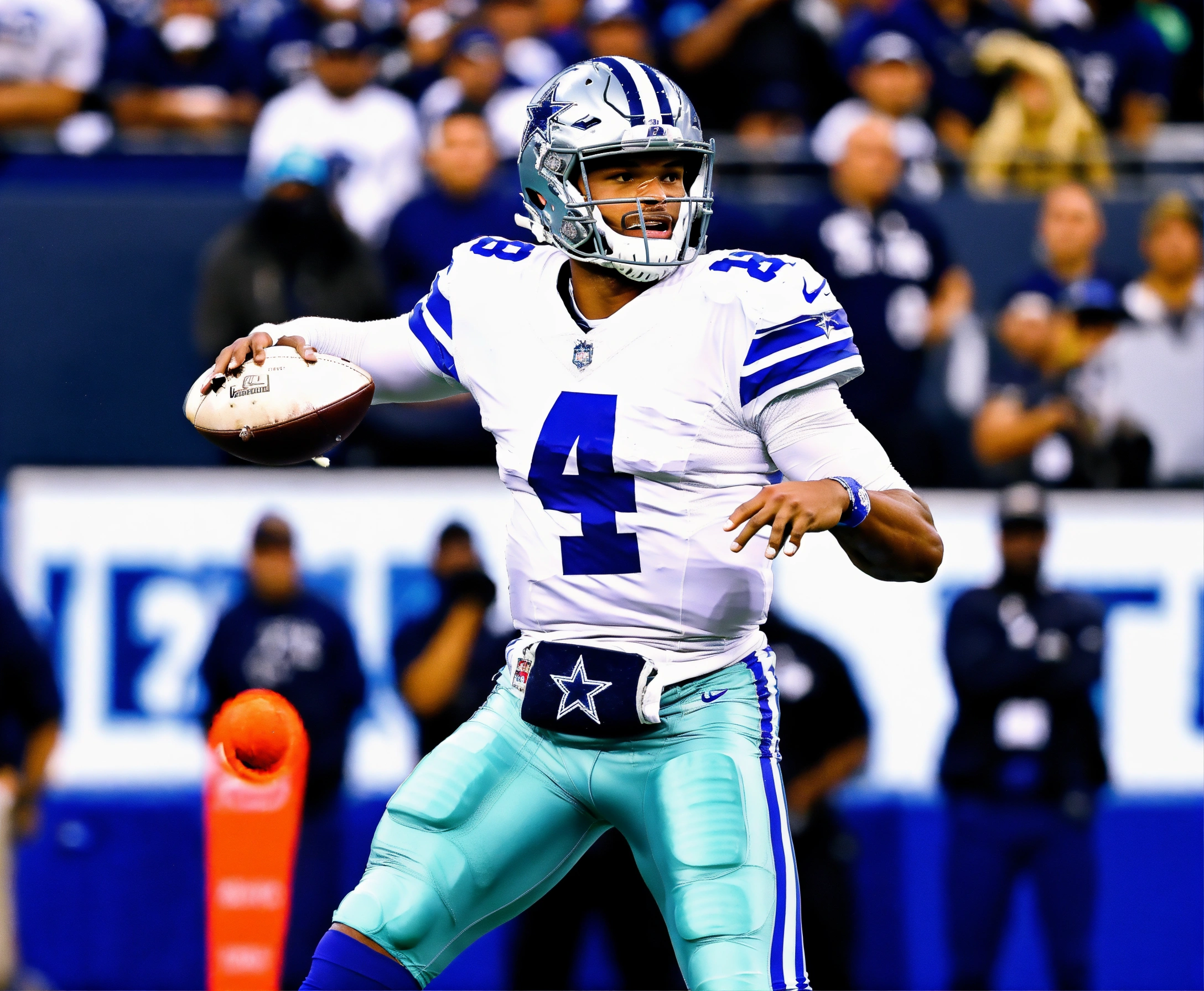 Lexica - Dak prescott throwning an interception on the filed Dallas Cowboys