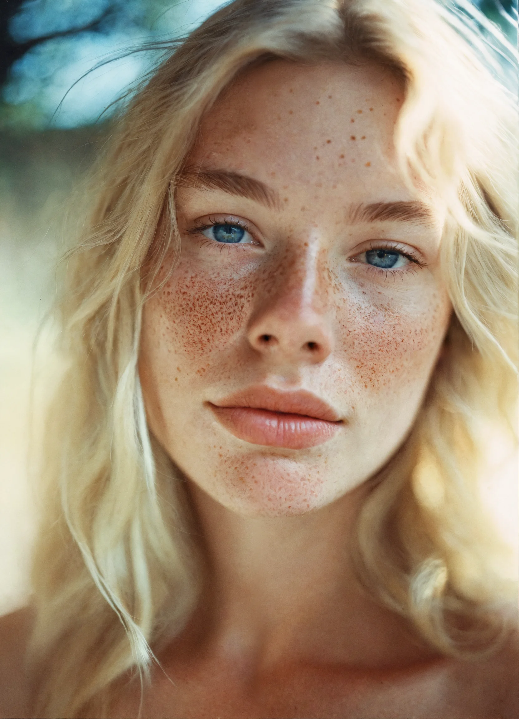Lexica - Beautiful blonde woman with freckles, Portra 400 film photo ...
