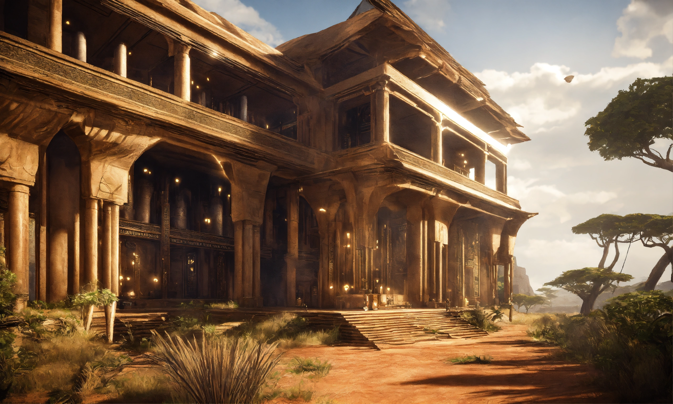 Lexica - Full image of a massive African sci fi palace, built in the ...