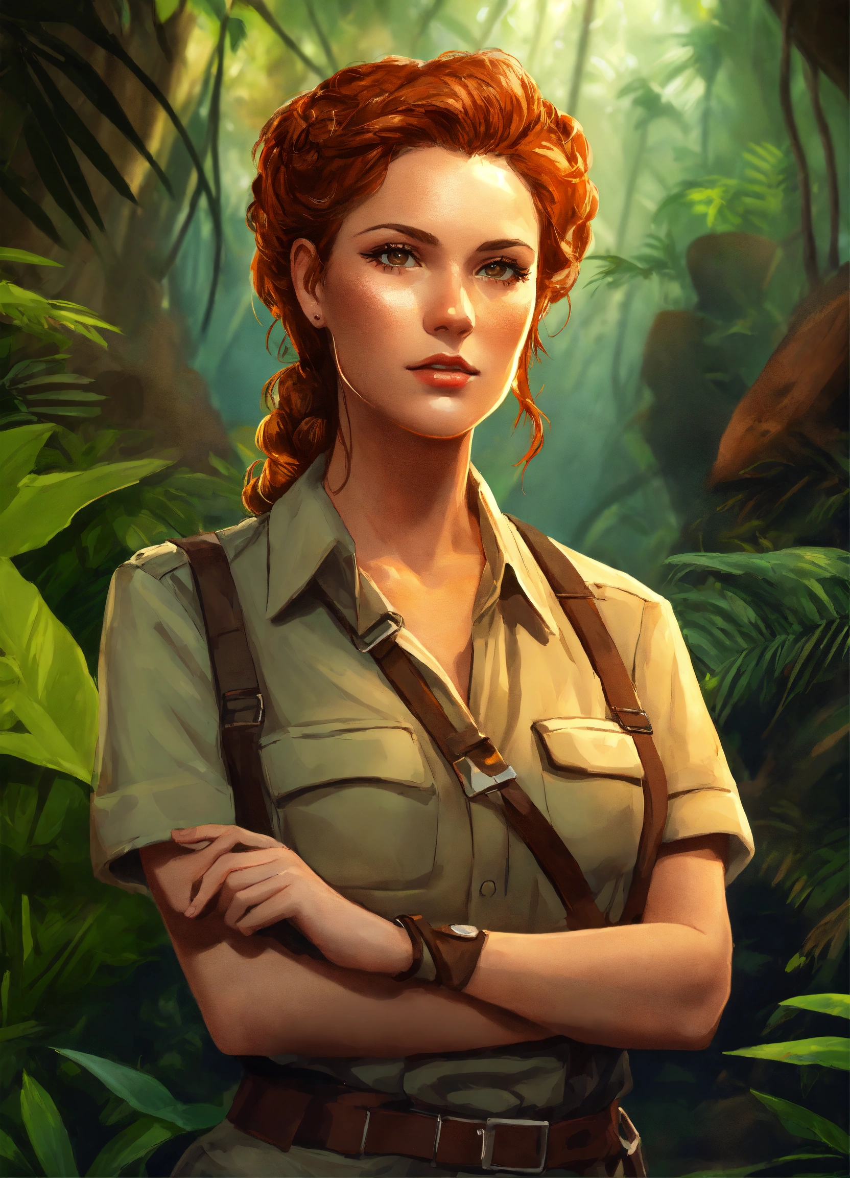 Lexica - A digital art portrait of a beautiful archaeologist woman with ...