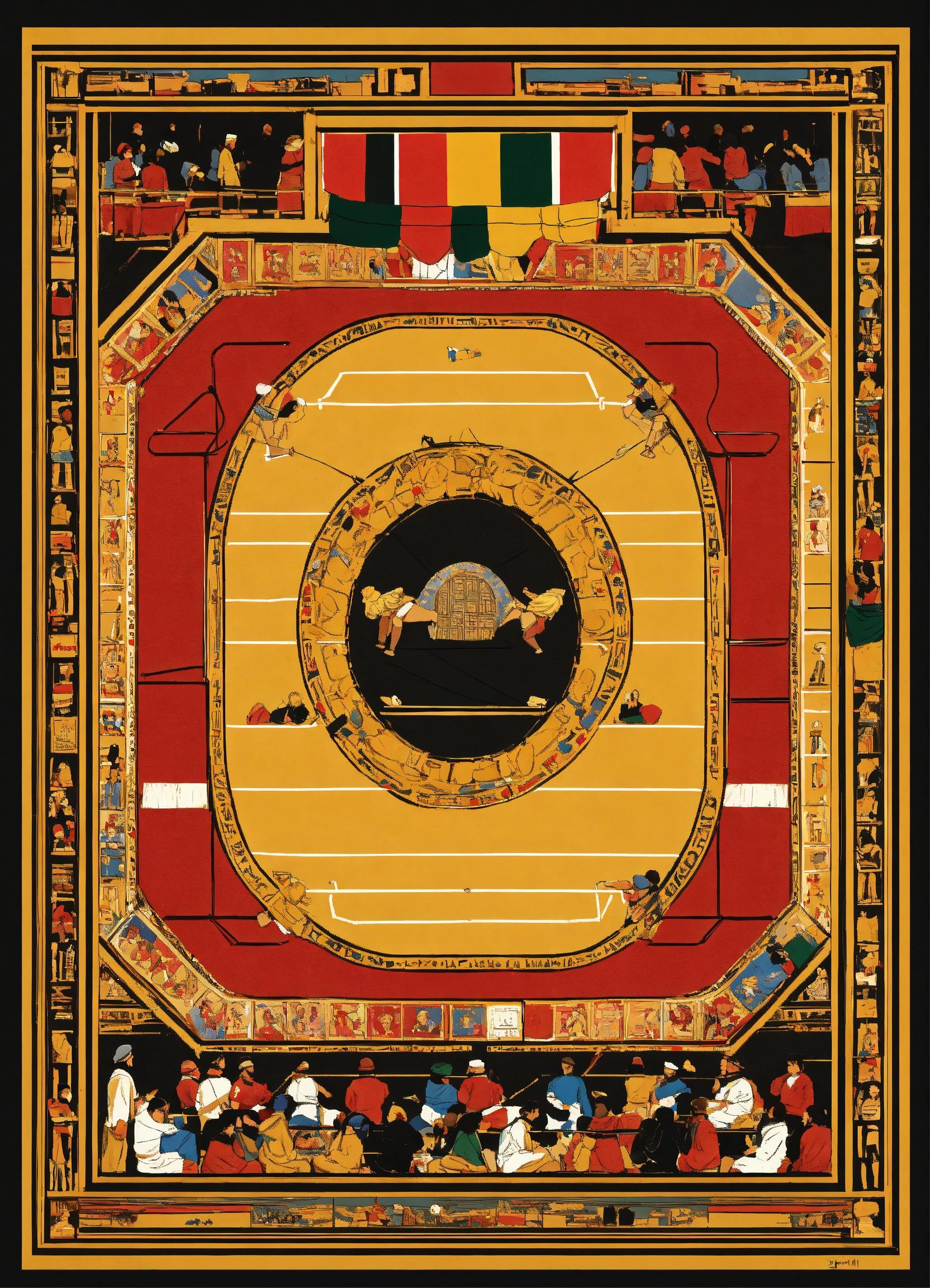 Lexica - "A design that depicts a Greco-Roman wrestling ring with an ...