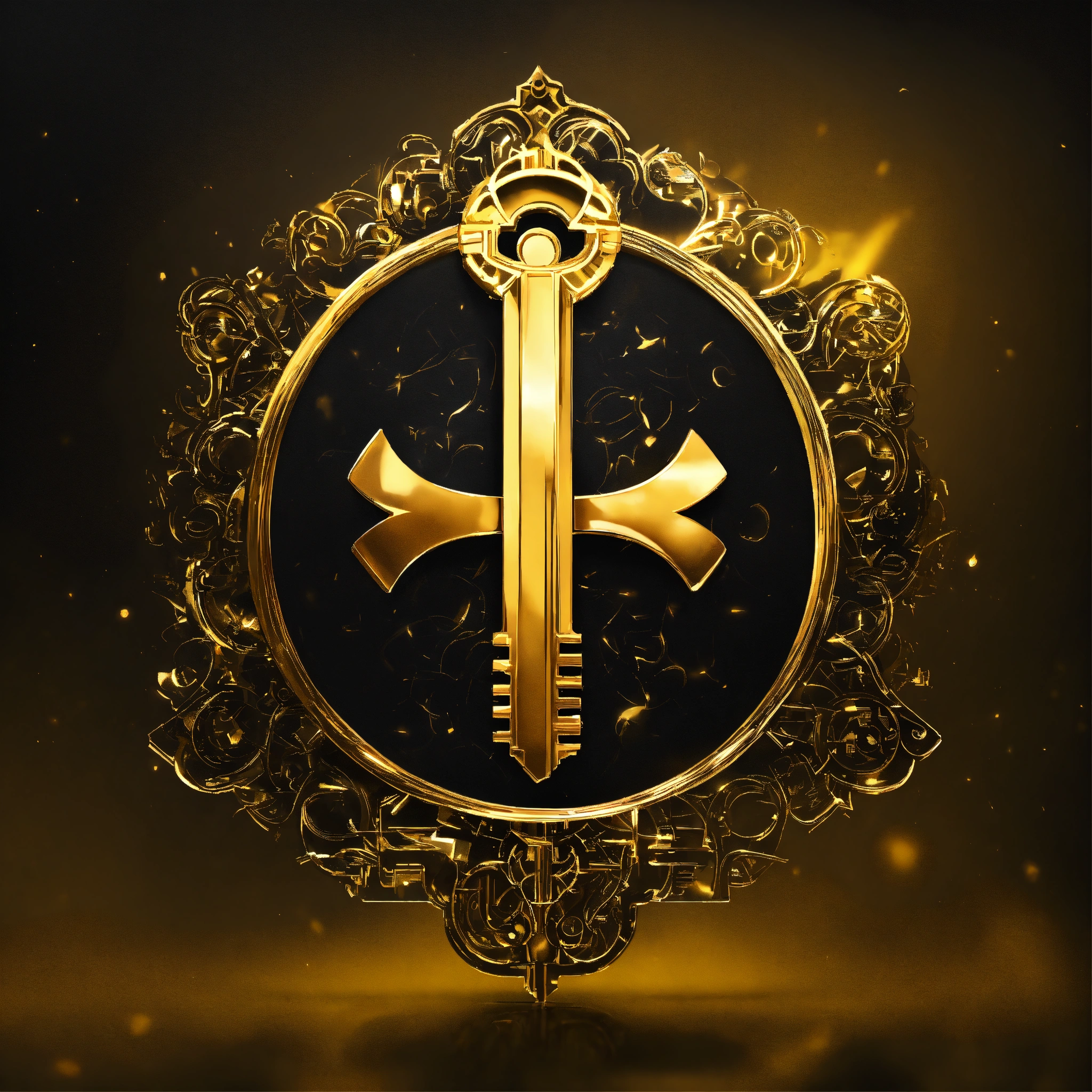 Lexica - Golden key logo design, stylized into the letters EP, black ...