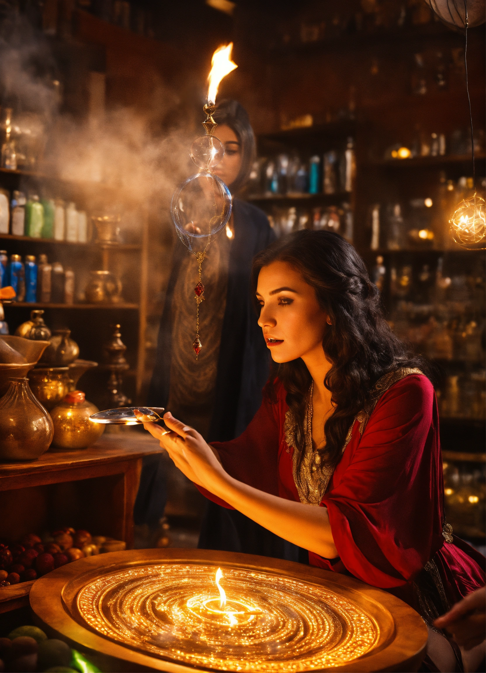 Lexica - Woman sorceress casting a powerful hypnosis spell on a modern ...